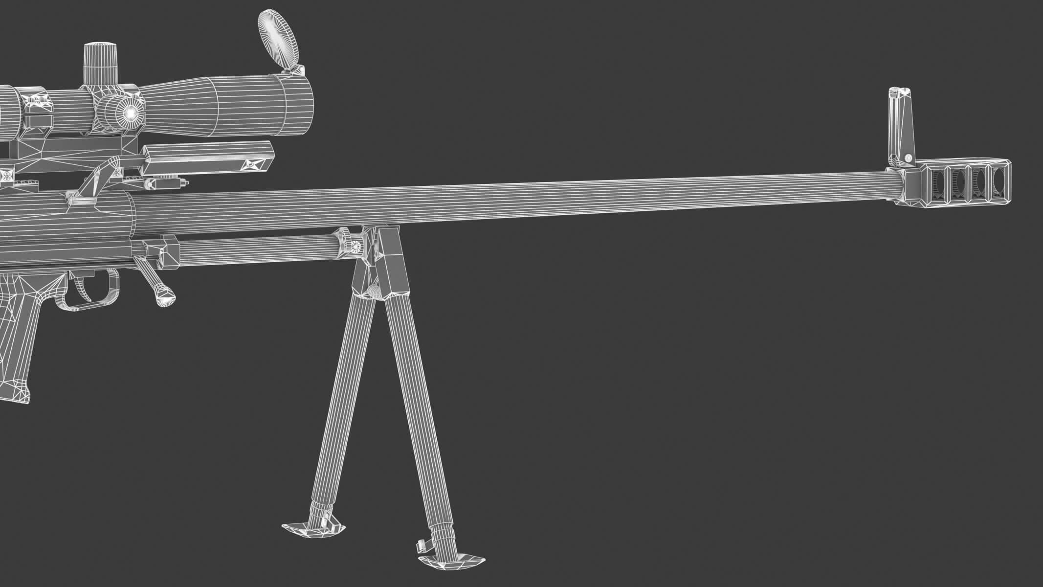KSVK 12.7 Low Poly - 3D Model by frezzy