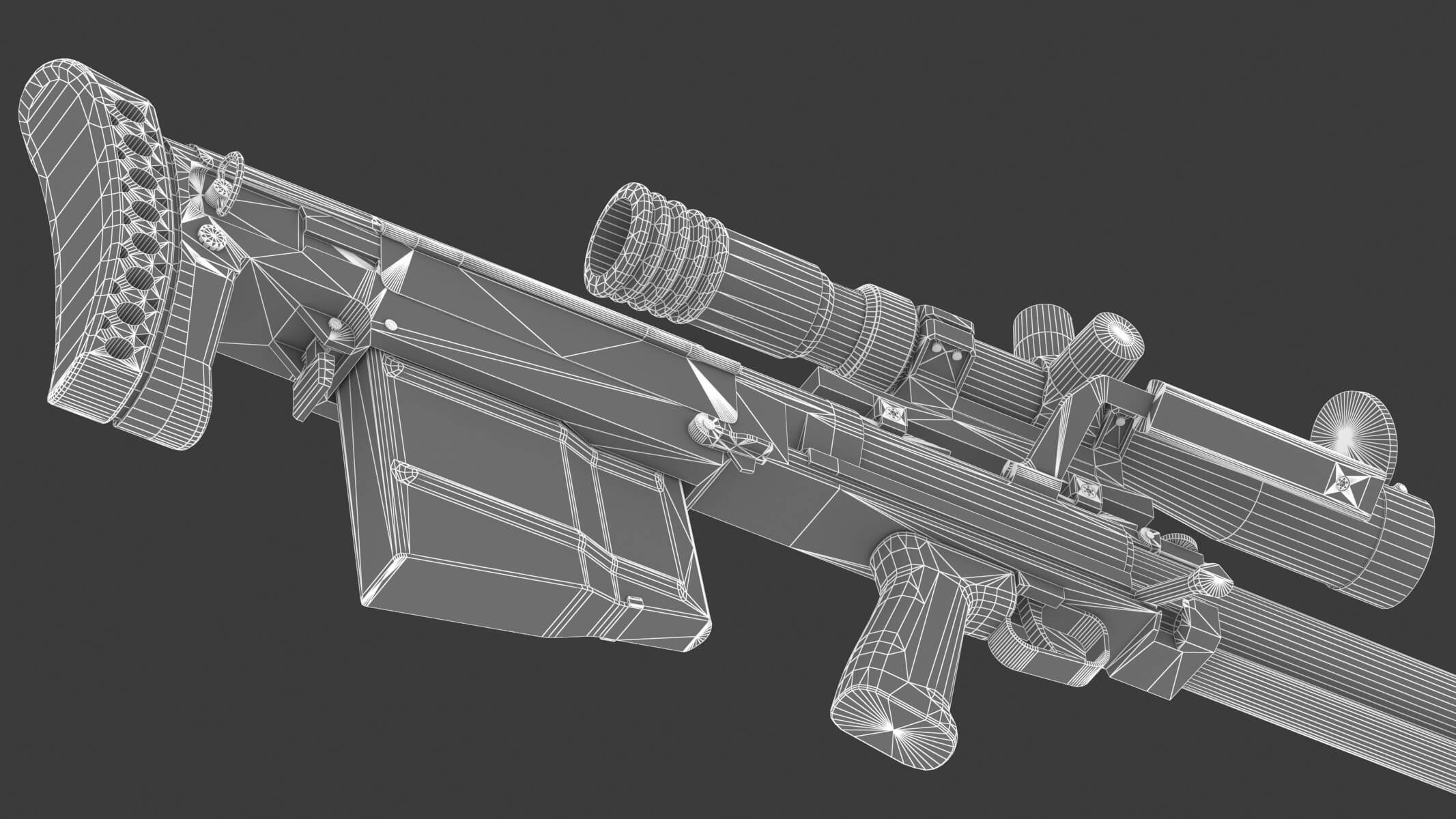 KSVK 12.7 Low Poly - 3D Model by frezzy