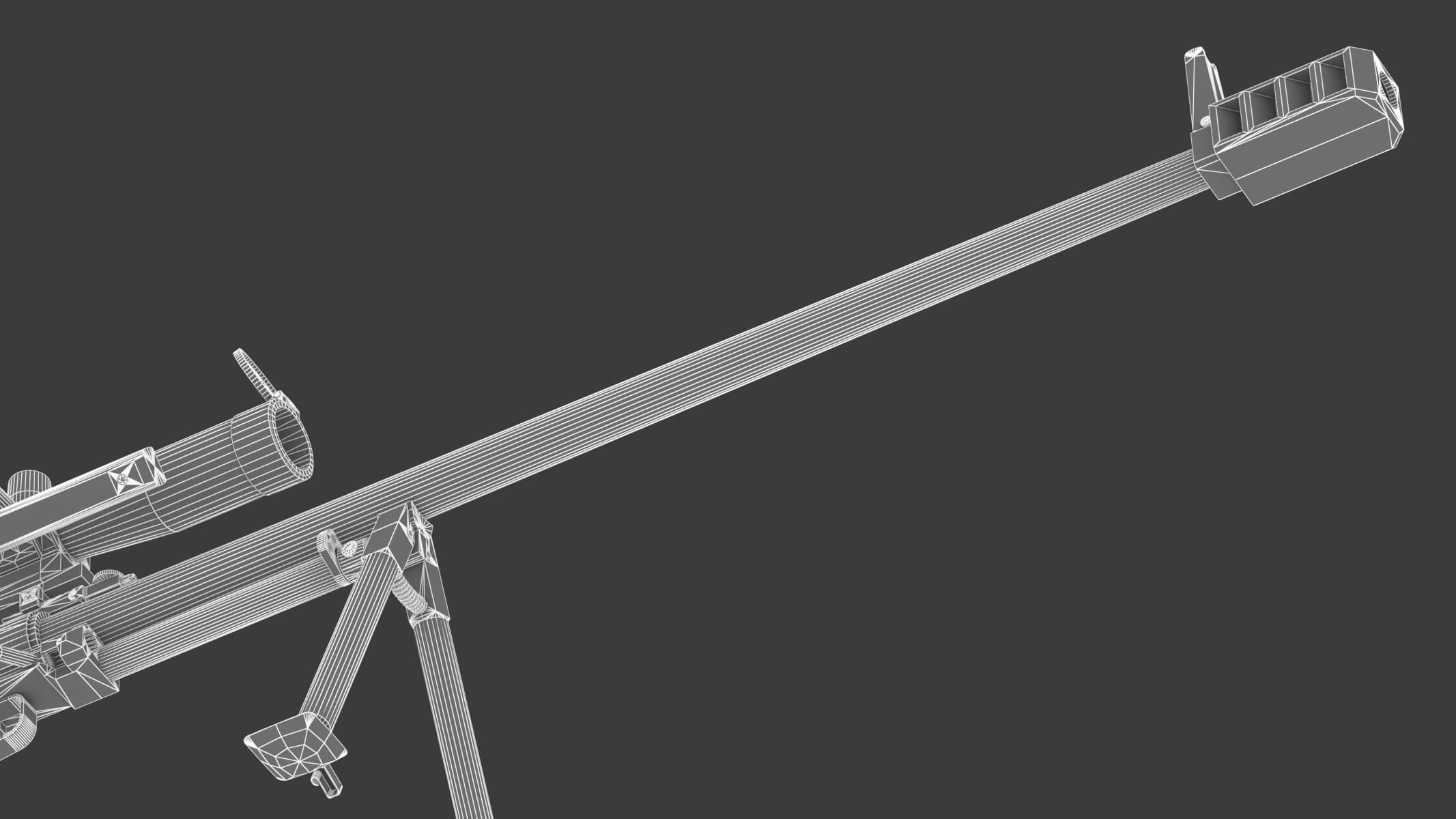 KSVK 12.7 Low Poly - 3D Model by frezzy