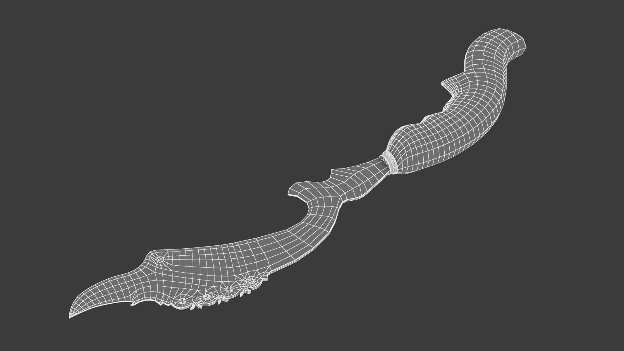 Kujang Knife - 3D Model by frezzy