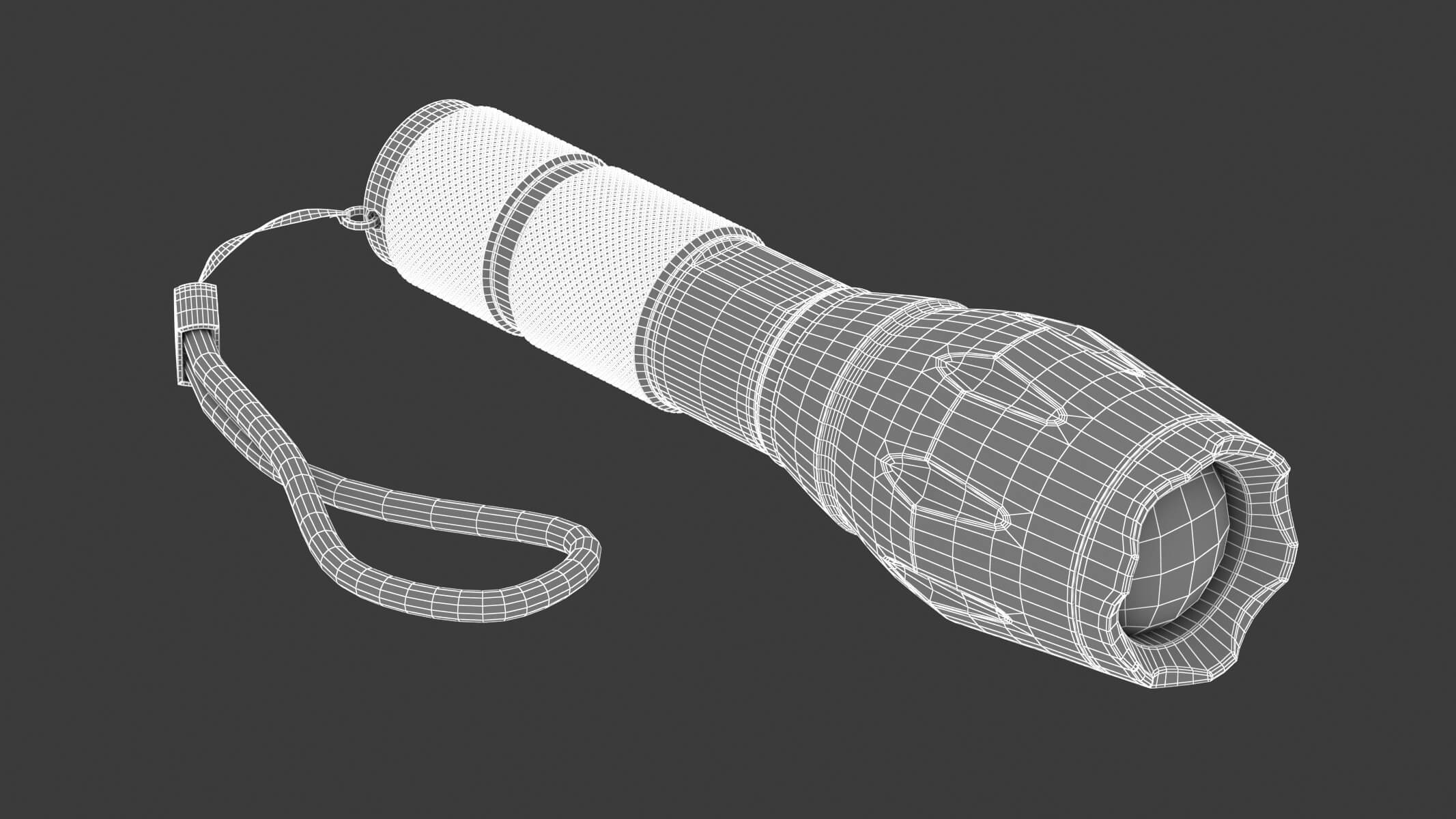 LED Tactical Flashlight - 3D Model by frezzy
