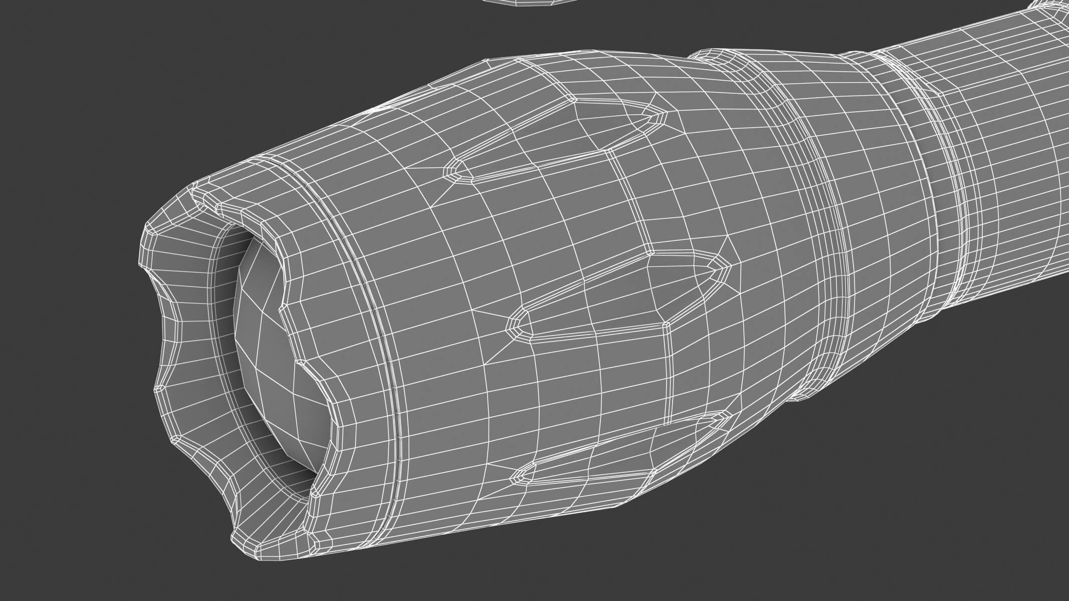 LED Tactical Flashlight - 3D Model by frezzy