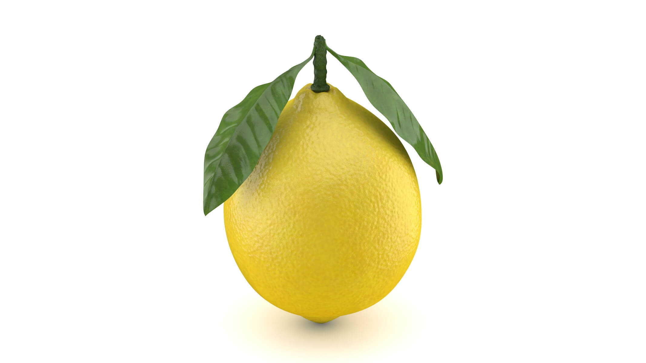Lemon With Leaf - 3D Model by frezzy
