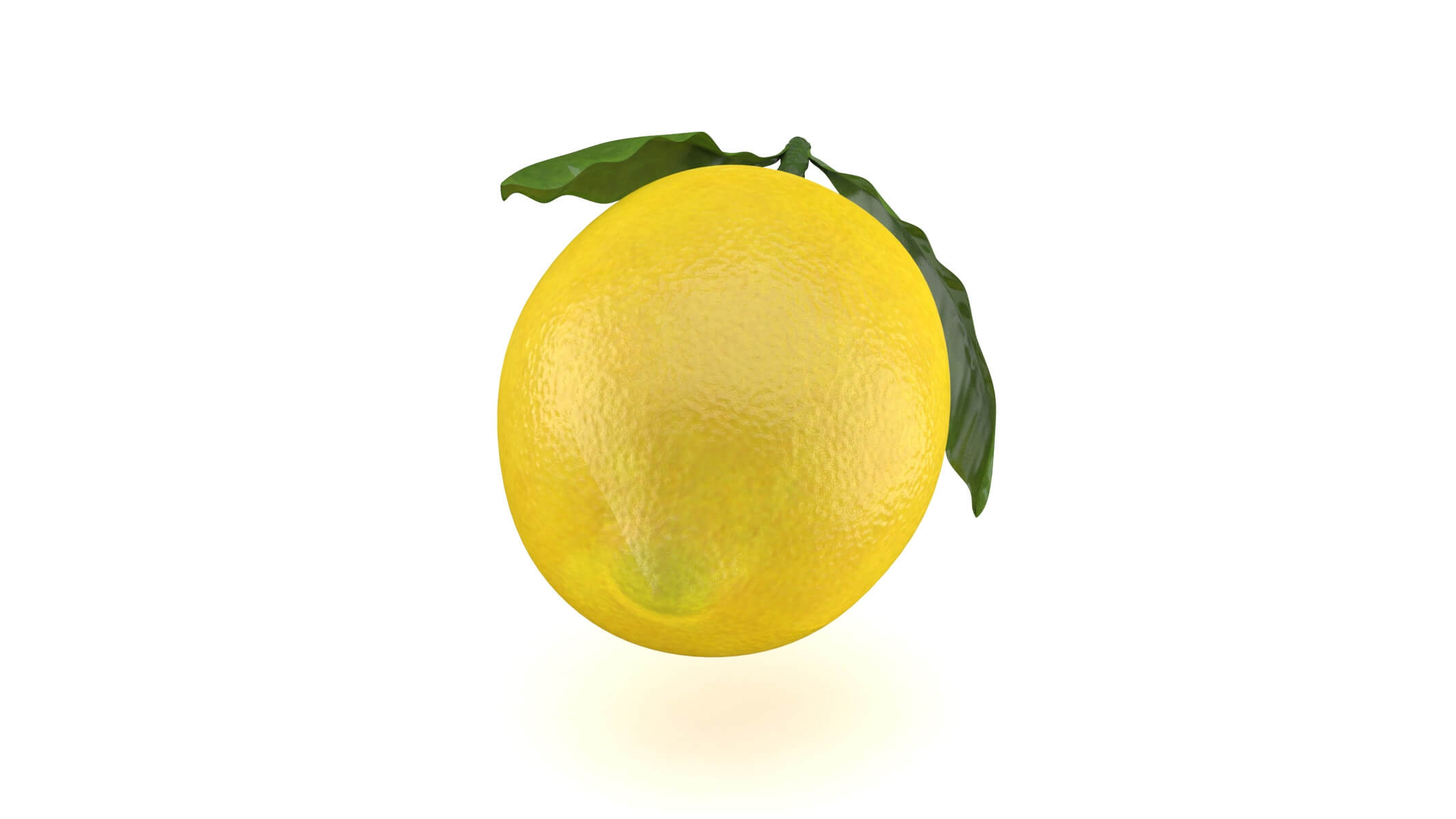 Lemon With Leaf - 3D Model by frezzy