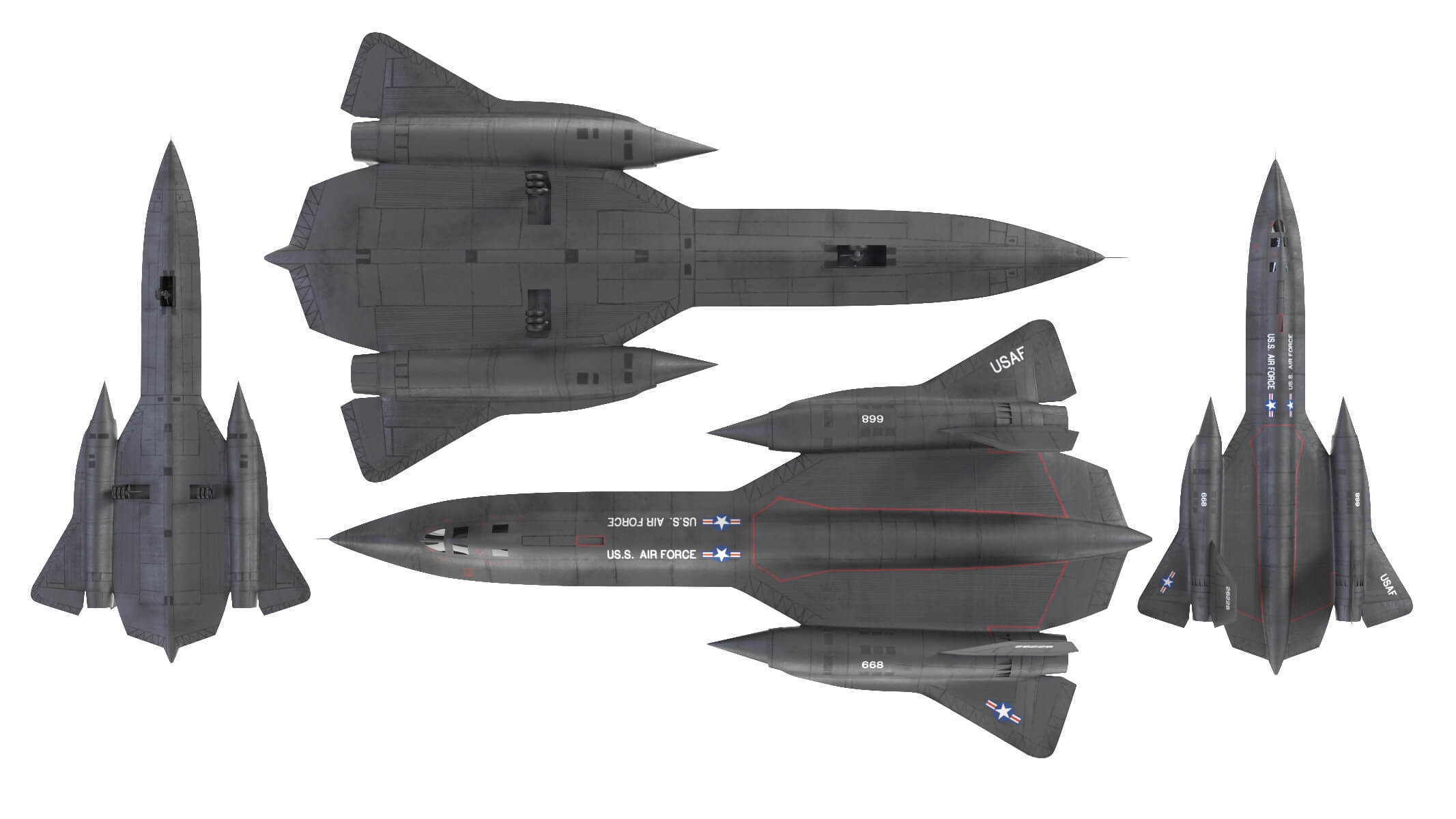 Lockheed SR-71 Blackbird 3D Model by frezzy