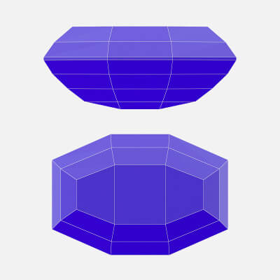 Long Octagon Gemstone - 3D Model by frezzy