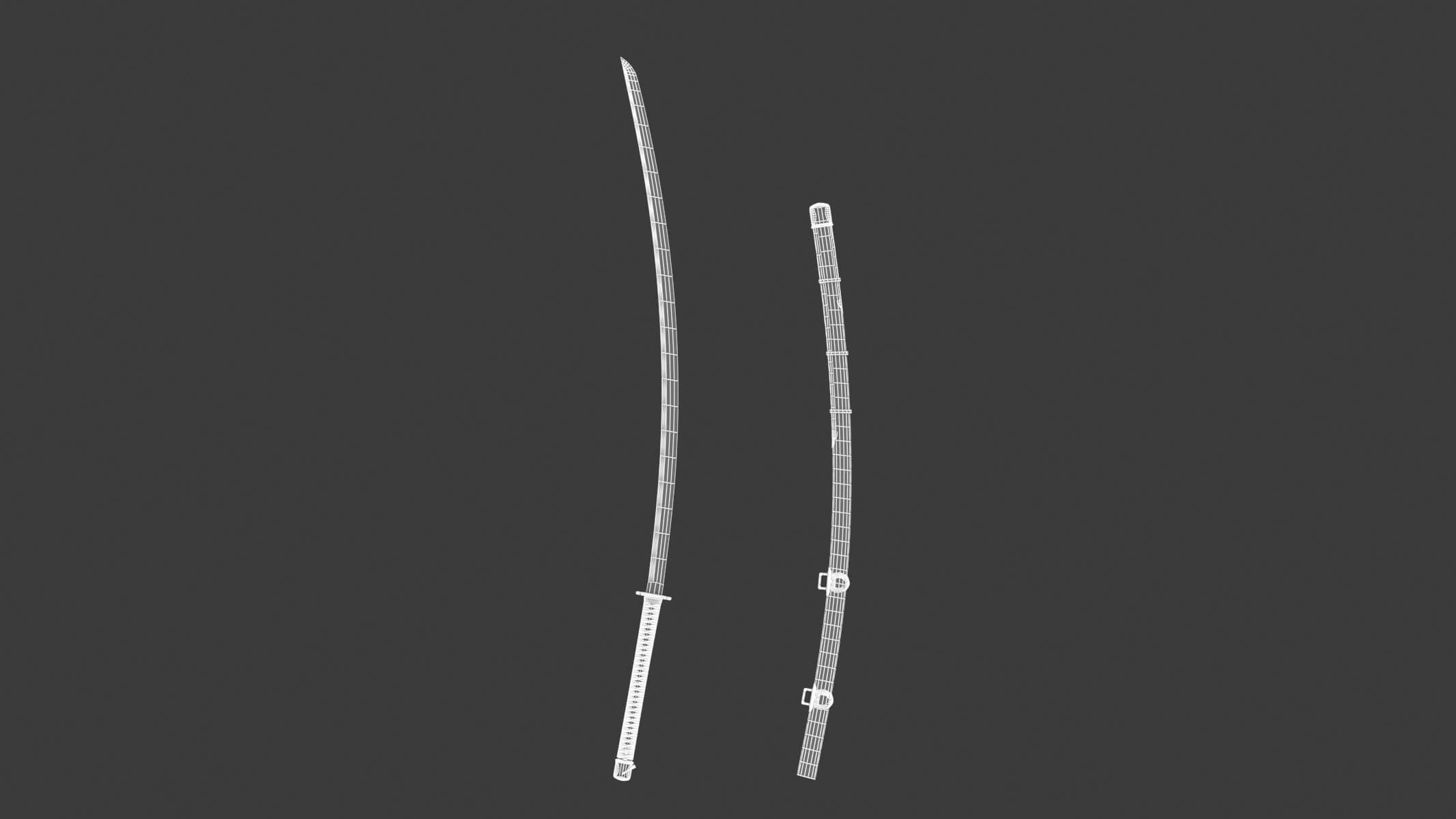 Long Odachi Sword - 3D Model by frezzy