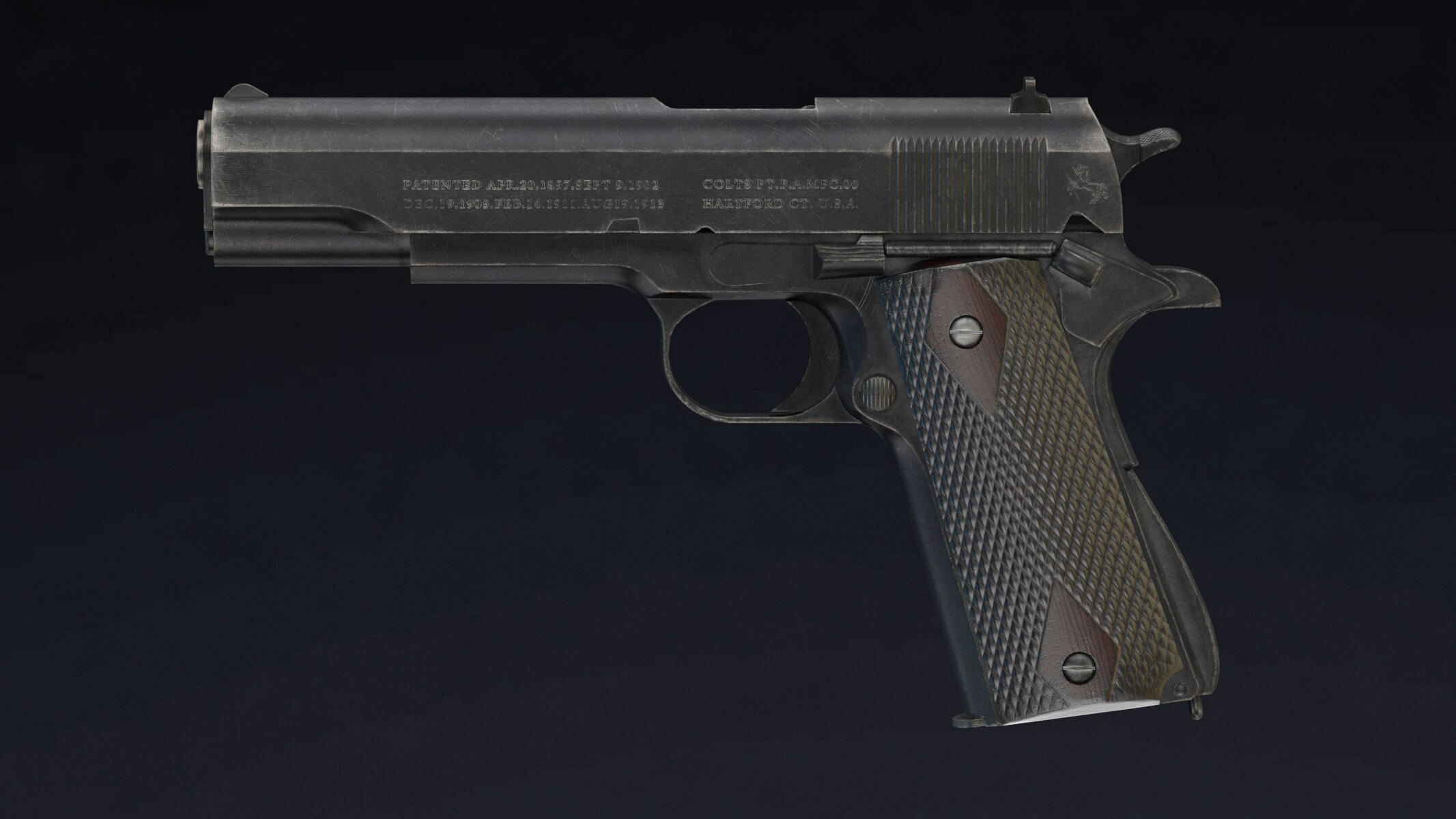 M1911 Pistol Low Poly - 3D Model by frezzy