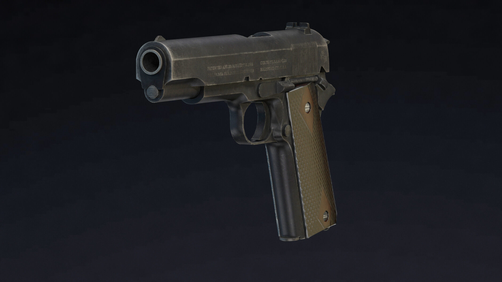 M1911 Pistol Low Poly - 3D Model by frezzy