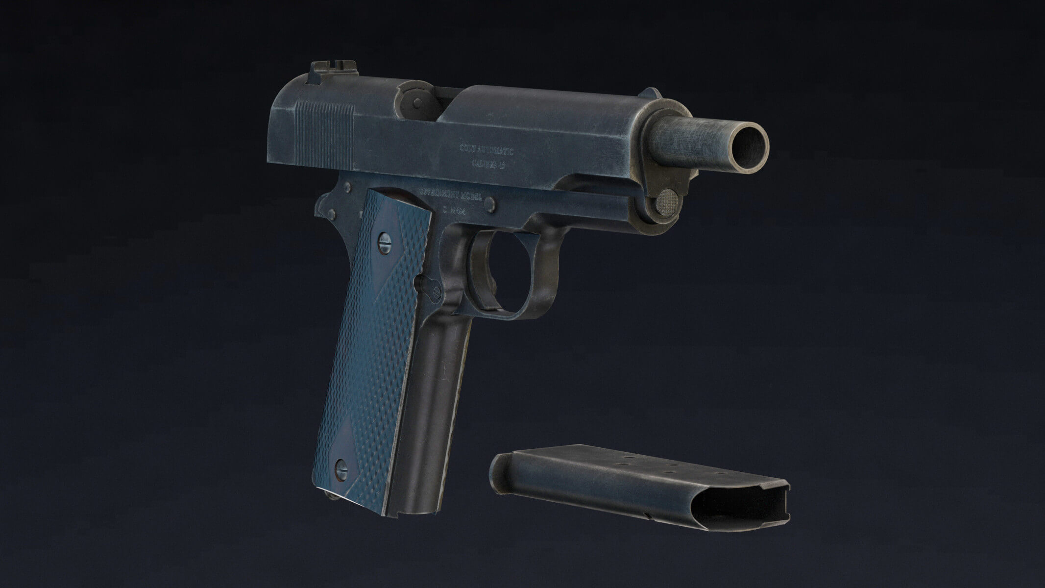 M1911 Pistol Low Poly - 3D Model by frezzy