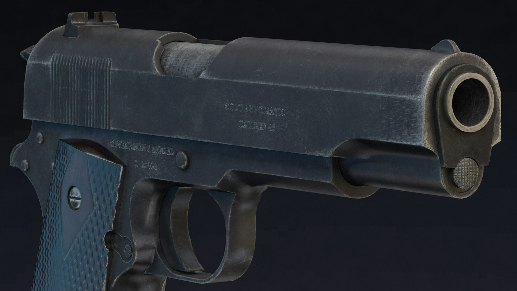 M1911 Pistol Low Poly - 3D Model by frezzy