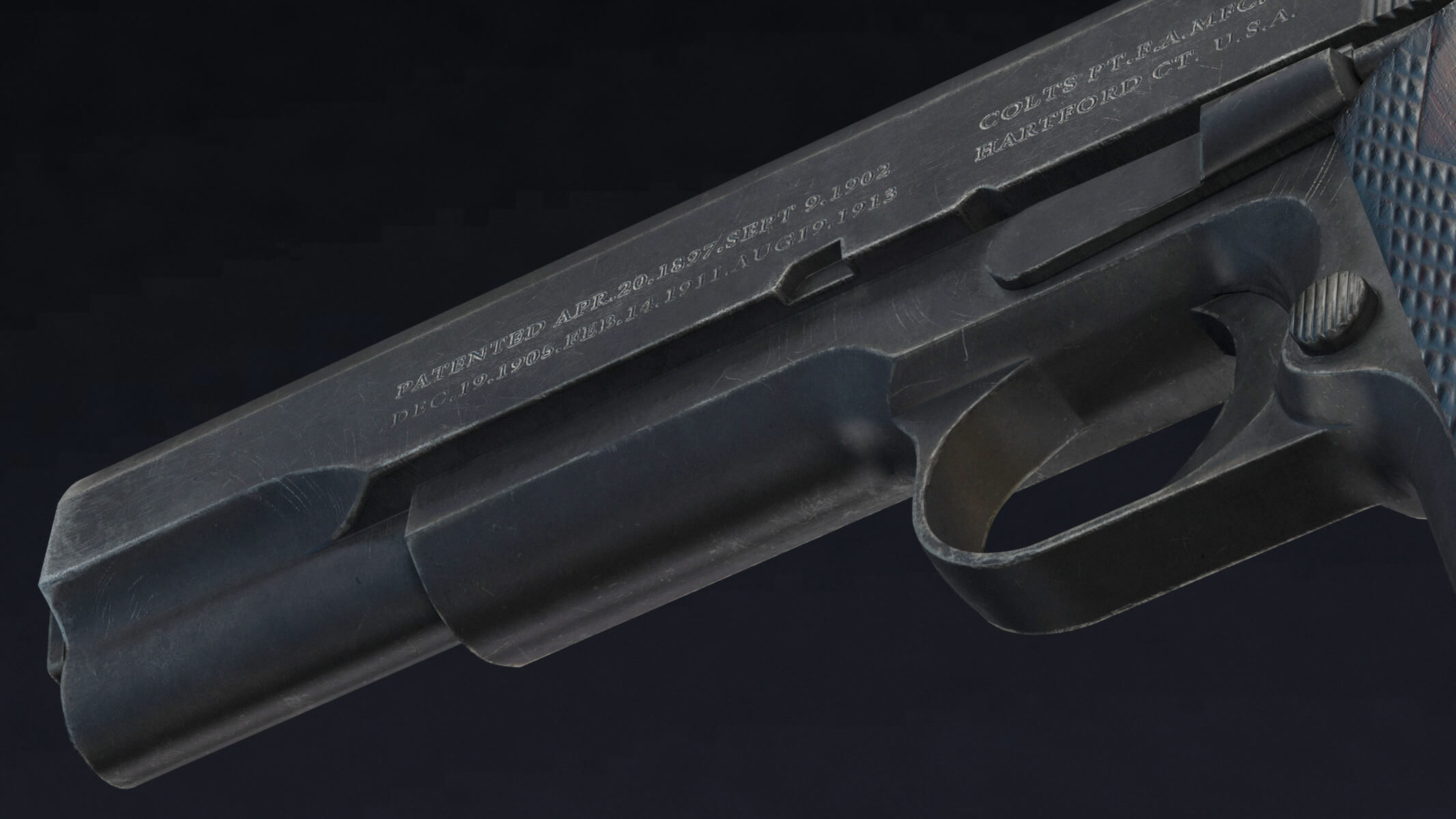 M1911 Pistol Low Poly - 3D Model by frezzy