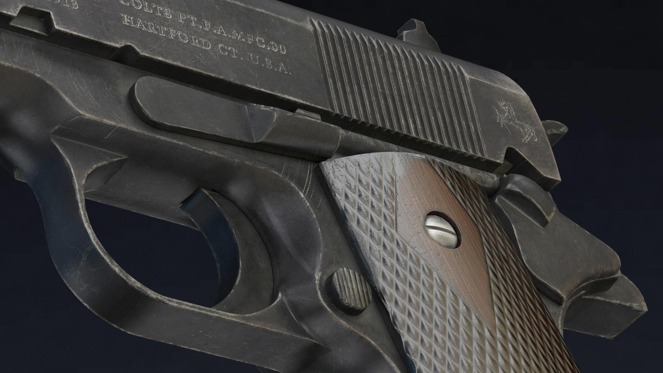 M1911 Pistol Low Poly - 3D Model by frezzy