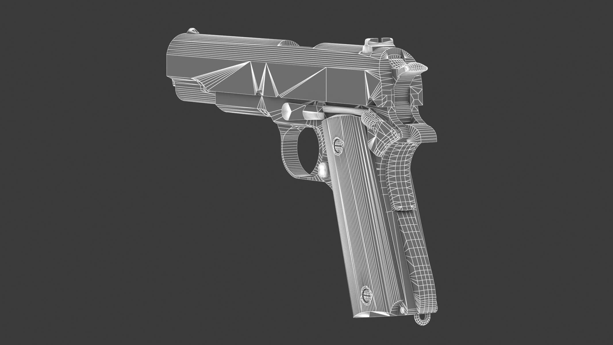 M1911 Pistol Low Poly - 3D Model by frezzy