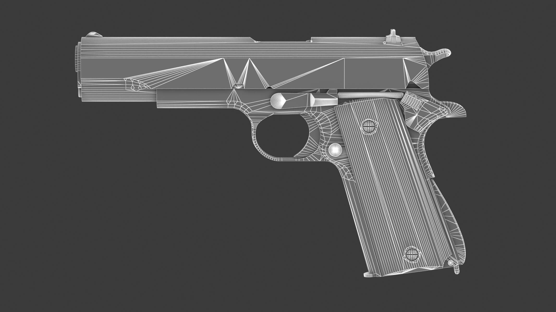 M1911 Pistol Low Poly - 3D Model by frezzy
