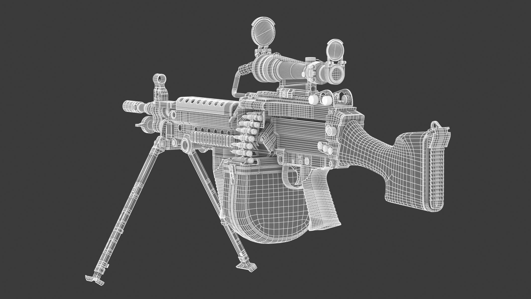 M249 Light Machine Gun - 3D Model by frezzy
