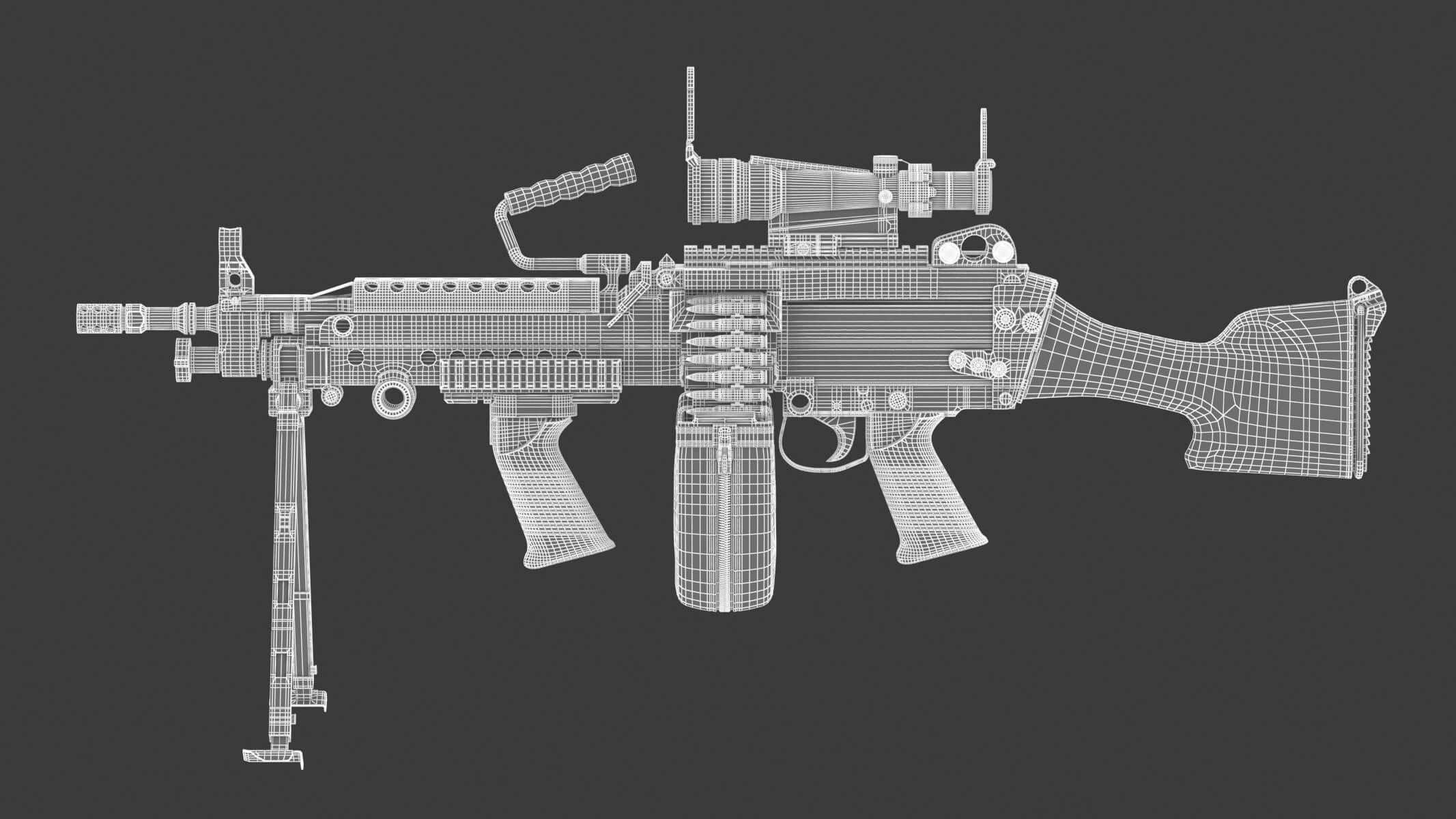 M249 Light Machine Gun - 3D Model by frezzy