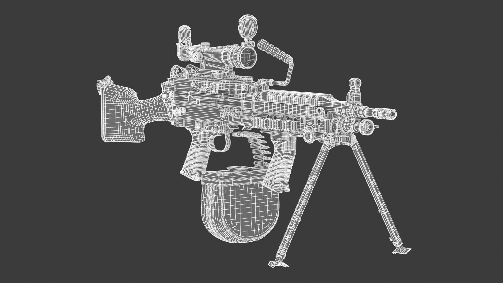M249 Light Machine Gun - 3D Model by frezzy