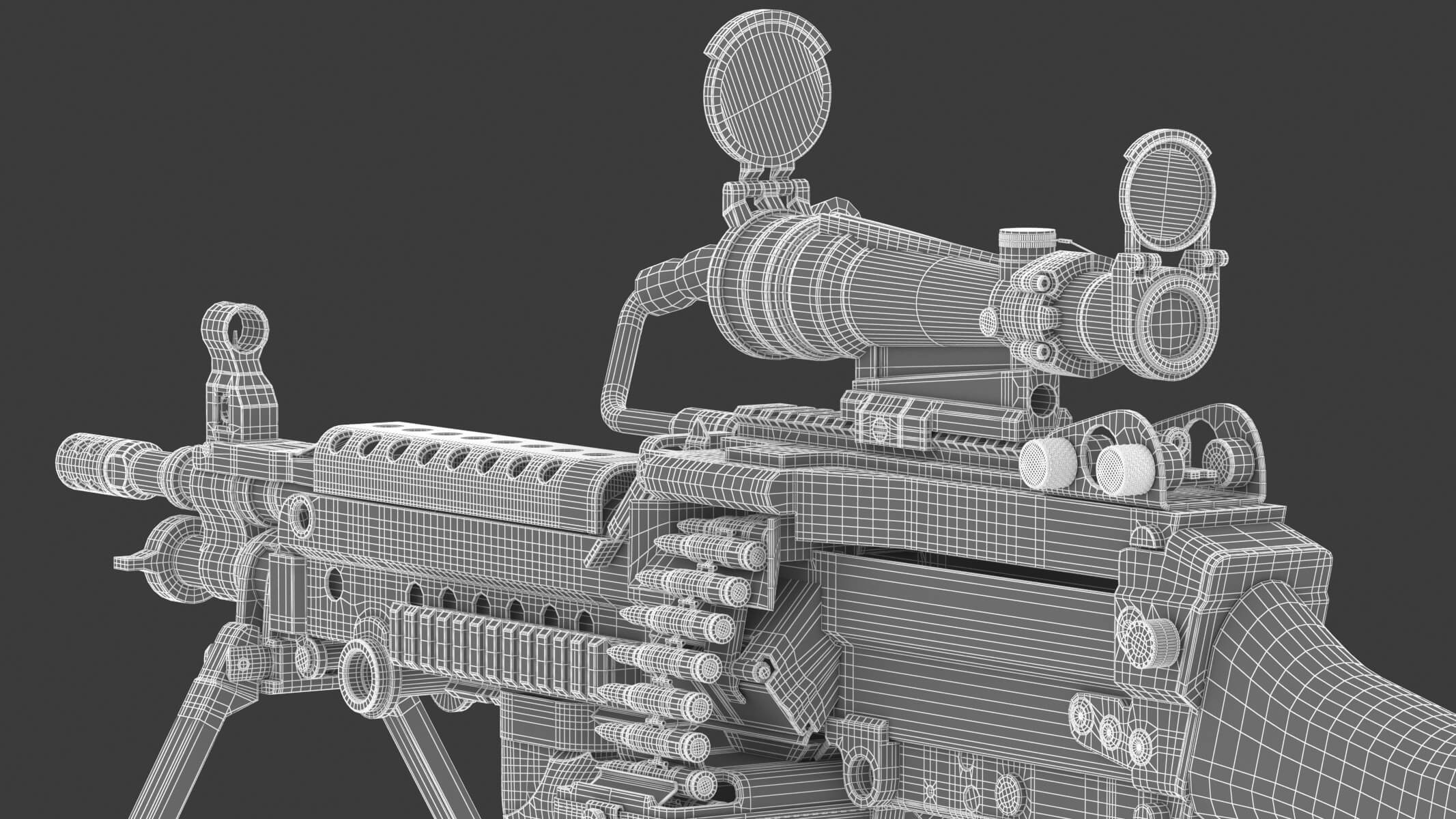M249 Light Machine Gun - 3D Model by frezzy