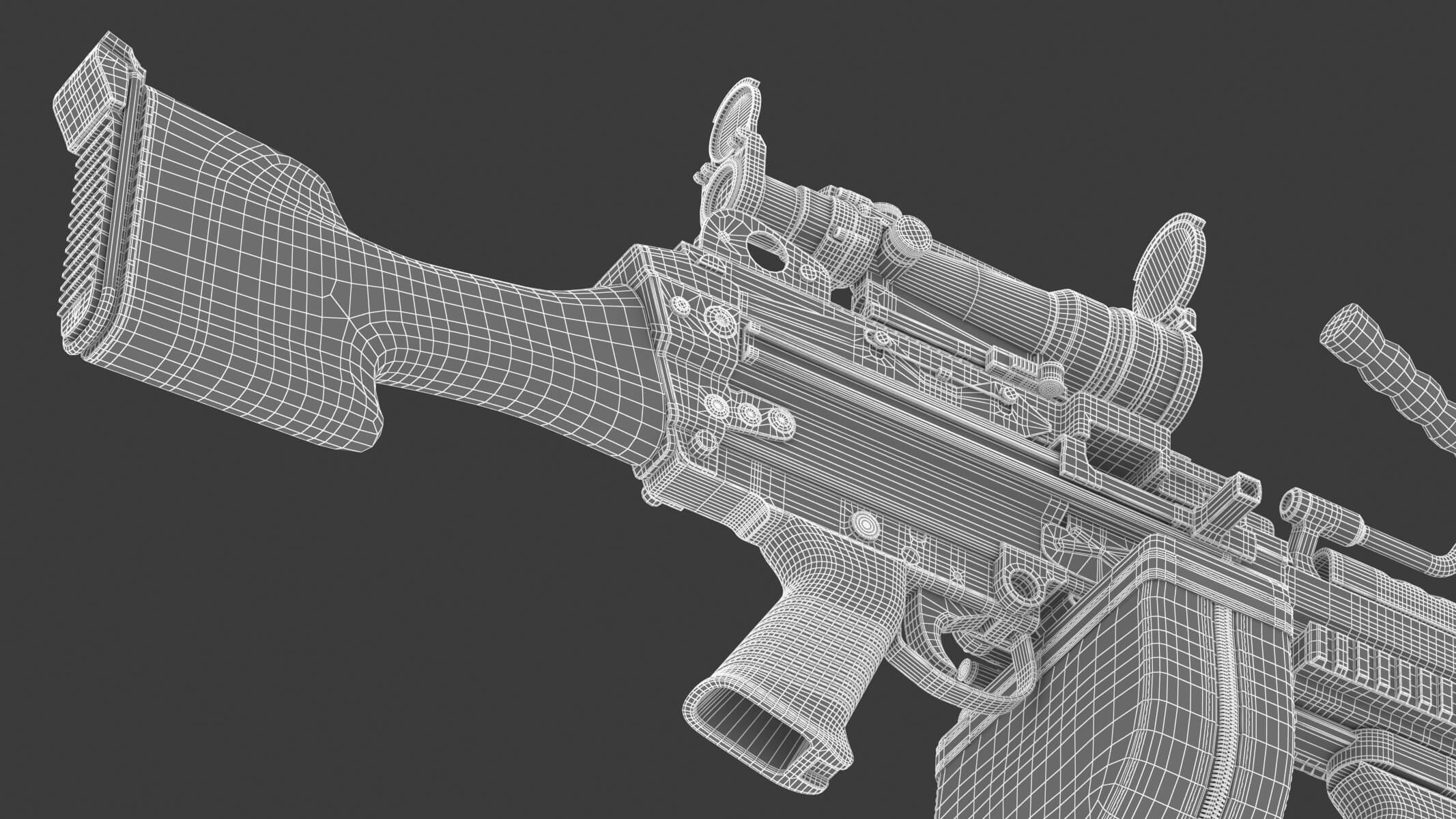 M249 Light Machine Gun - 3D Model by frezzy