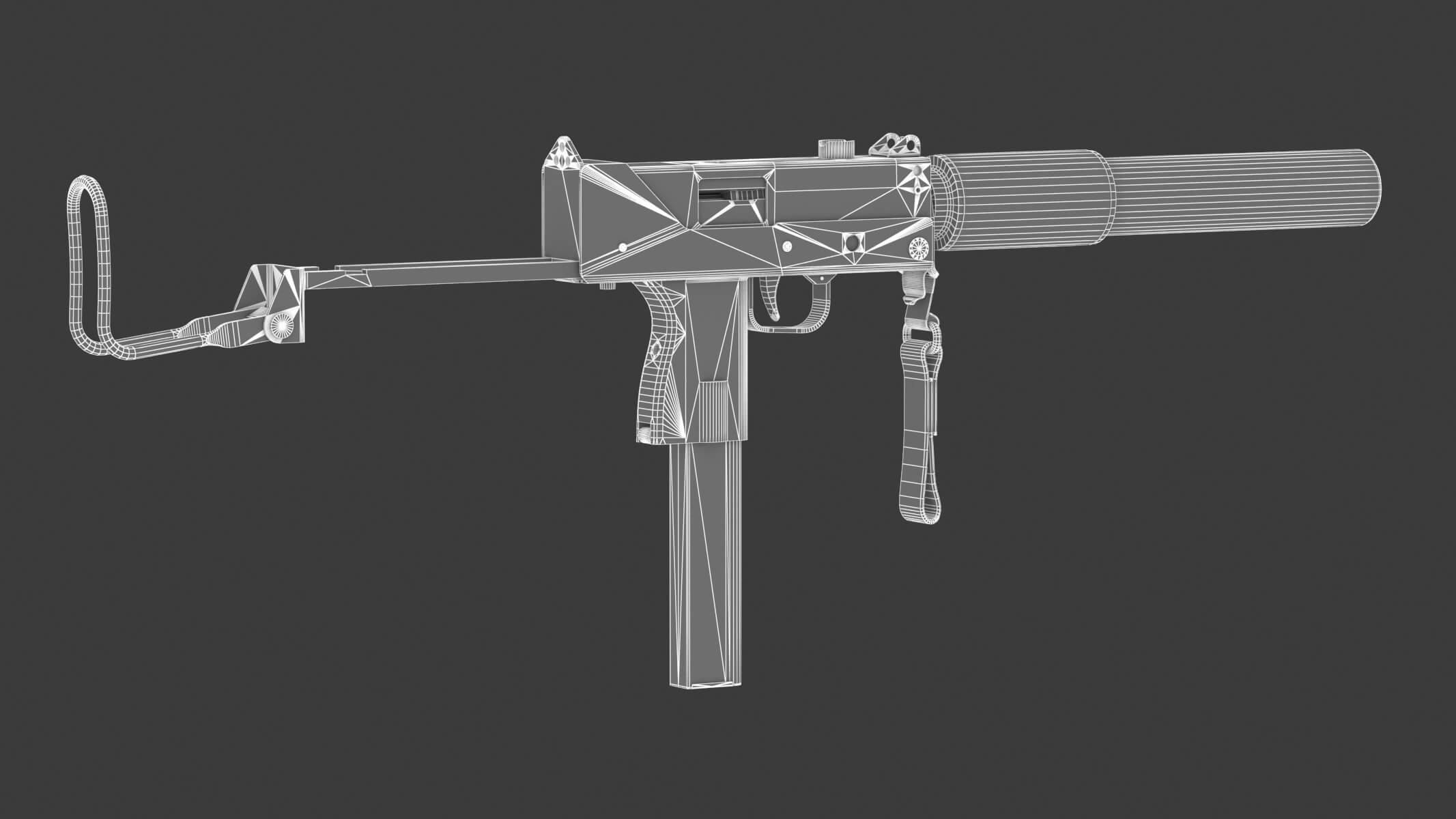 Mac 10 Low Poly - 3D Model by frezzy