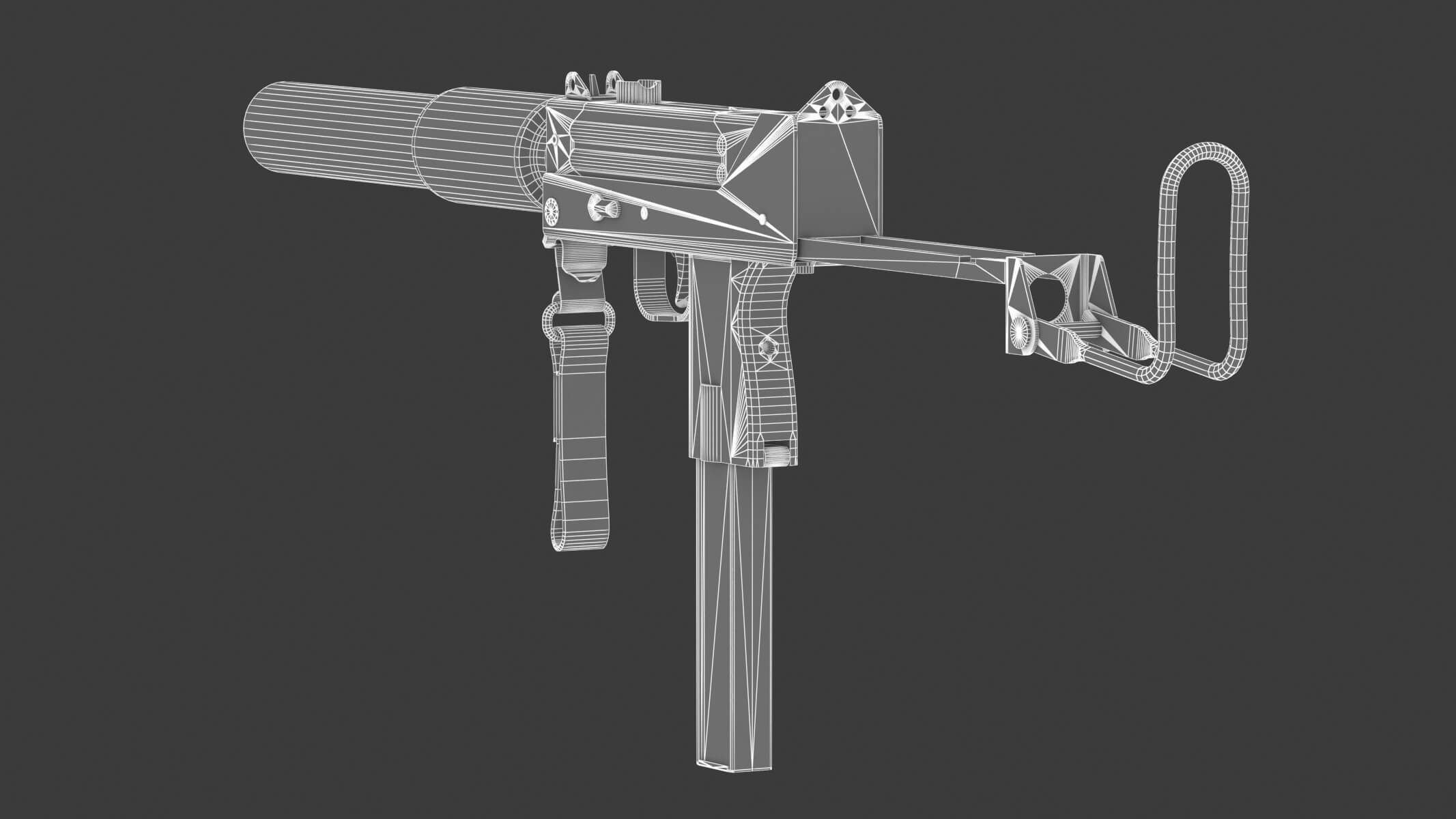 Mac 10 Low Poly - 3D Model by frezzy