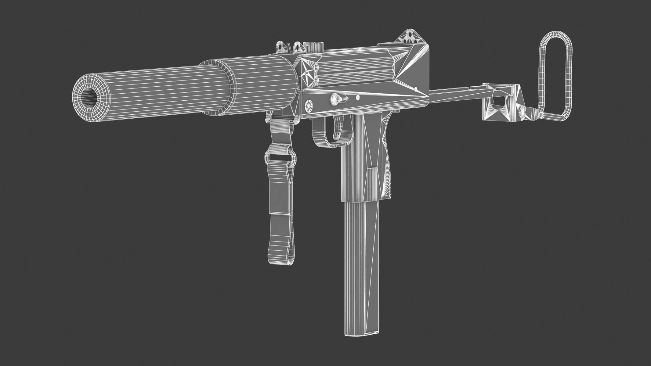 Mac 10 Low Poly - 3D Model by frezzy