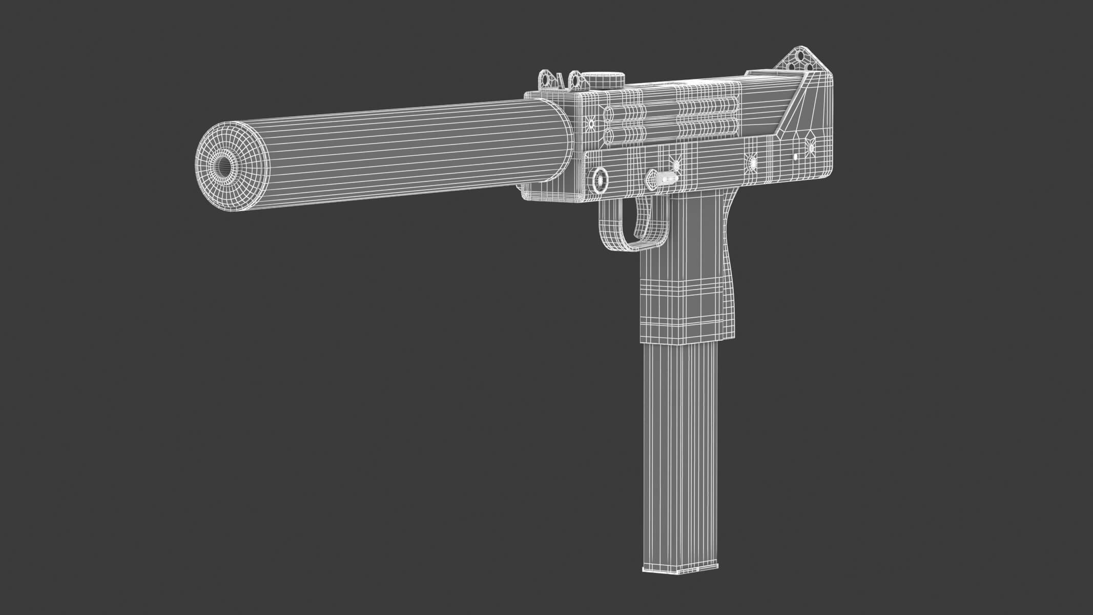 MAC-11 Machine Pistol 3D Model by frezzy