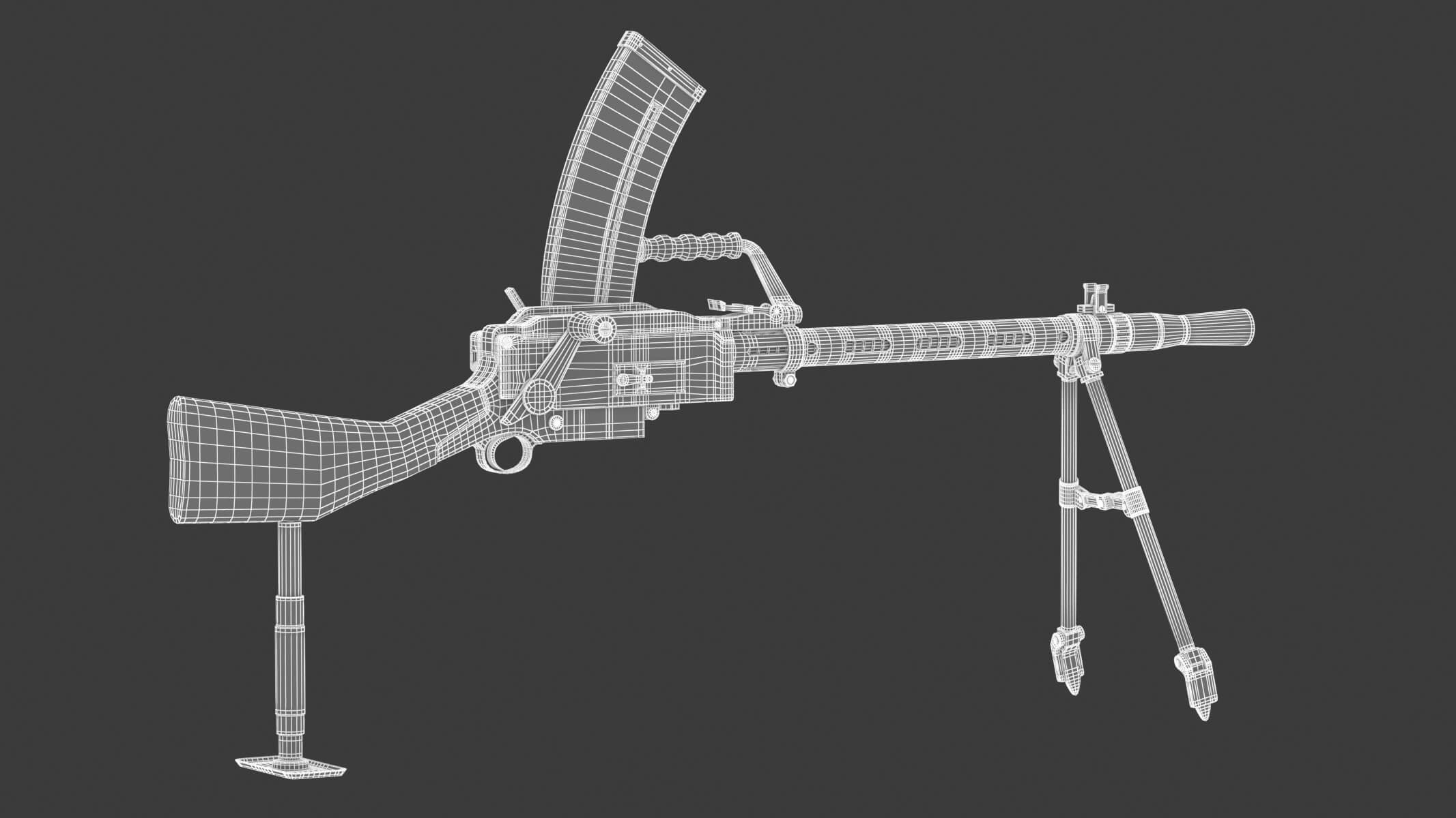 Madsen Machine Gun - 3D Model by frezzy