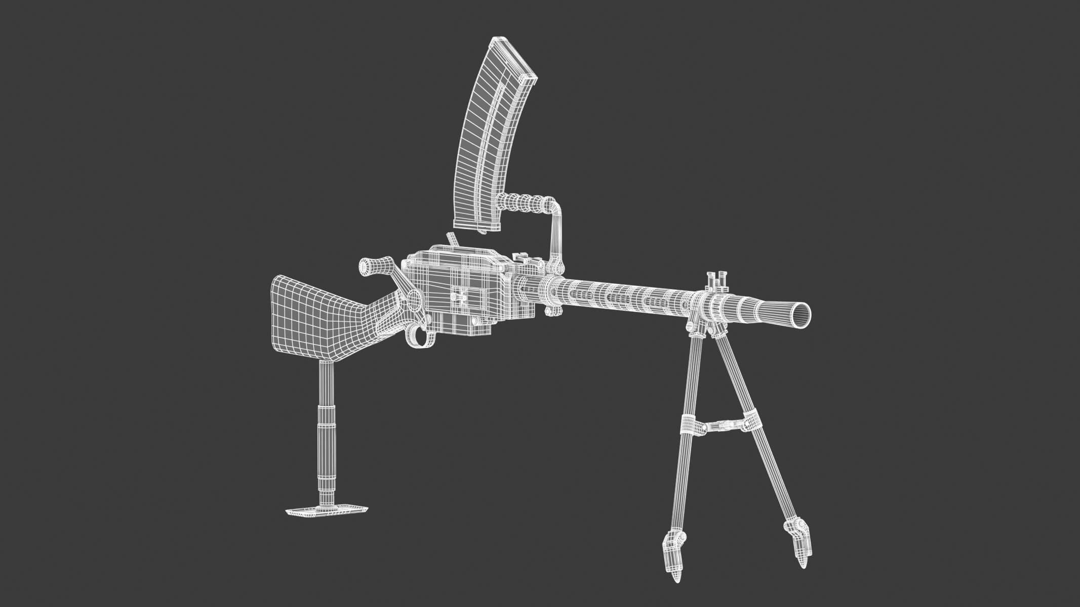 Madsen Machine Gun - 3D Model by frezzy