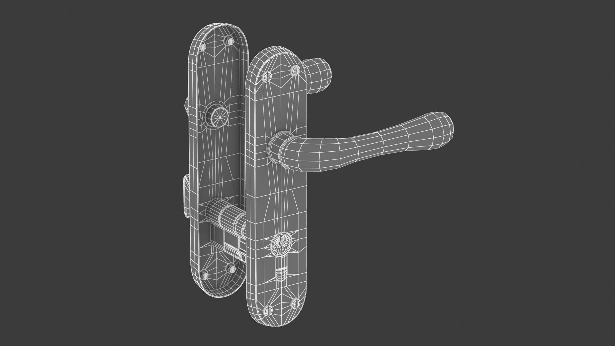 Manital Ibra Door Handle Brass - 3D Model by frezzy