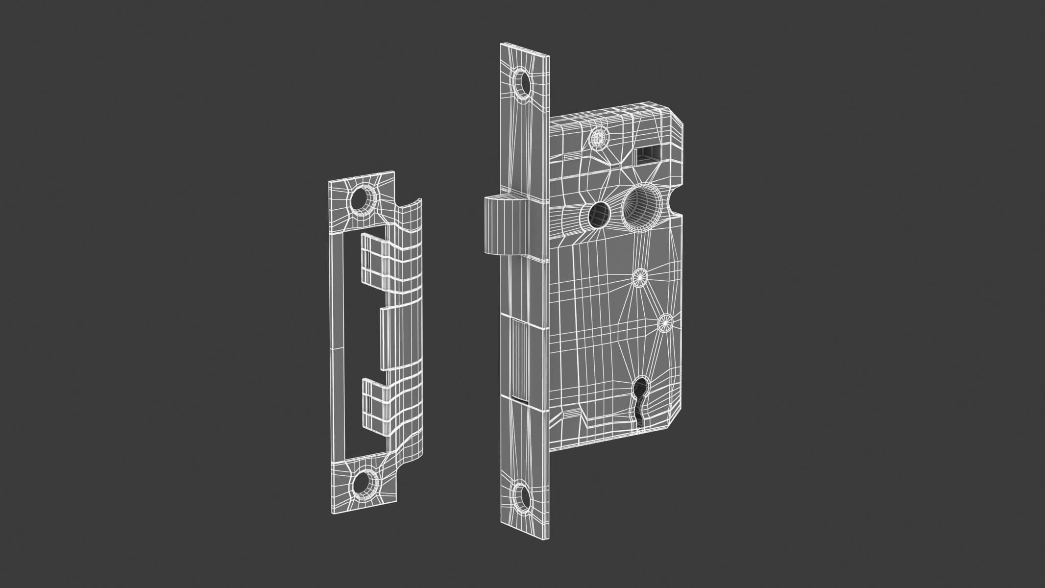 Matt Black Sash Lock - 3D Model by frezzy