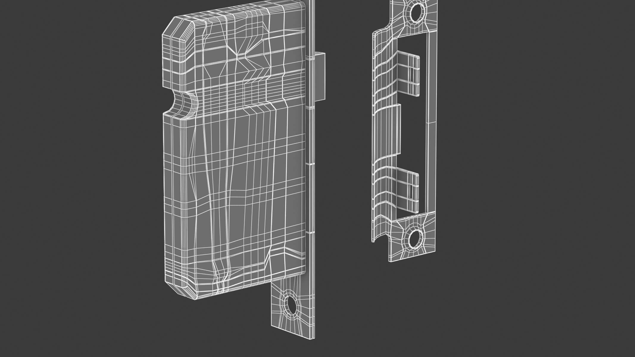 Matt Black Sash Lock - 3D Model by frezzy