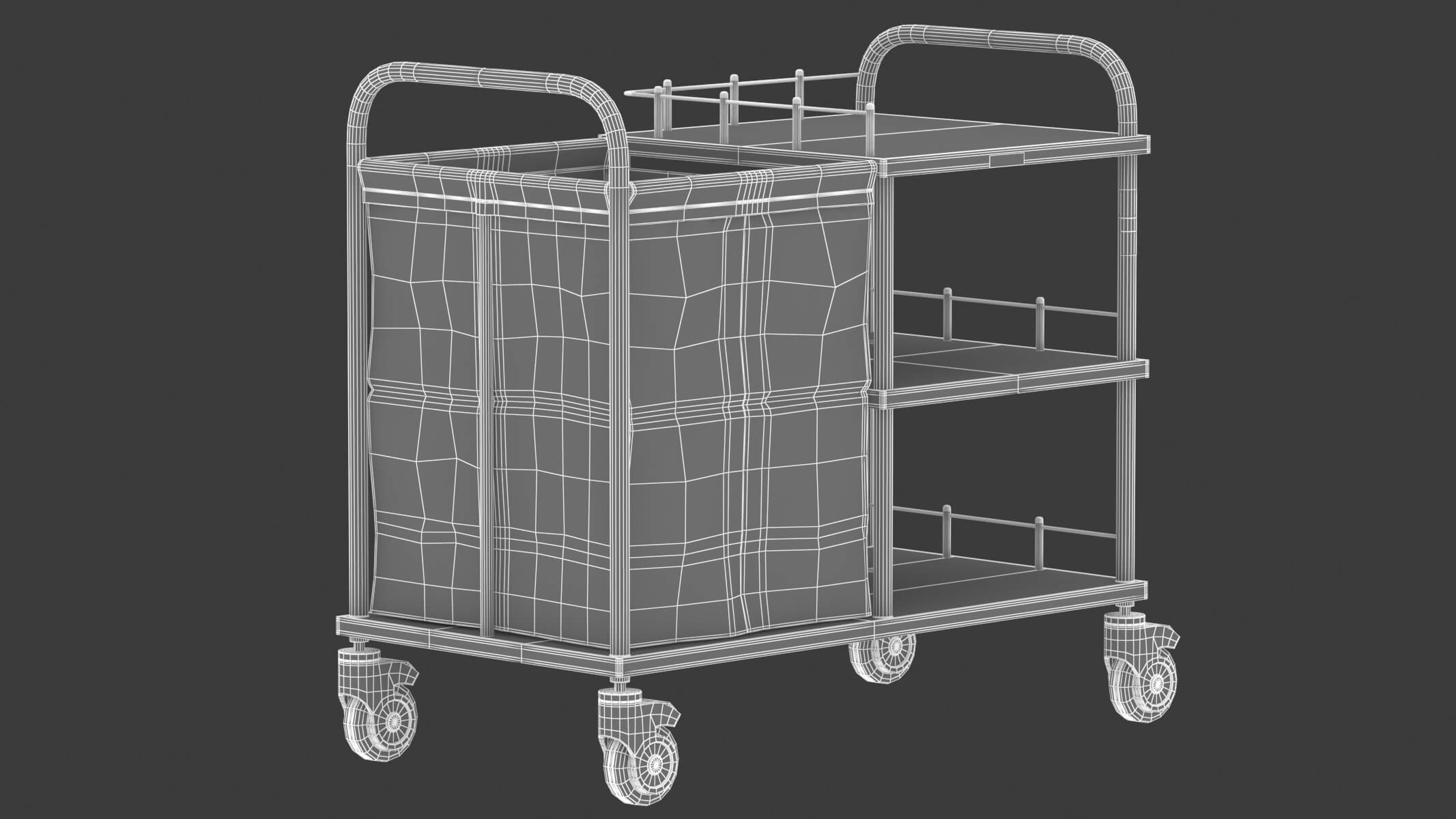 Medical Linen Trolley - 3D Model by frezzy