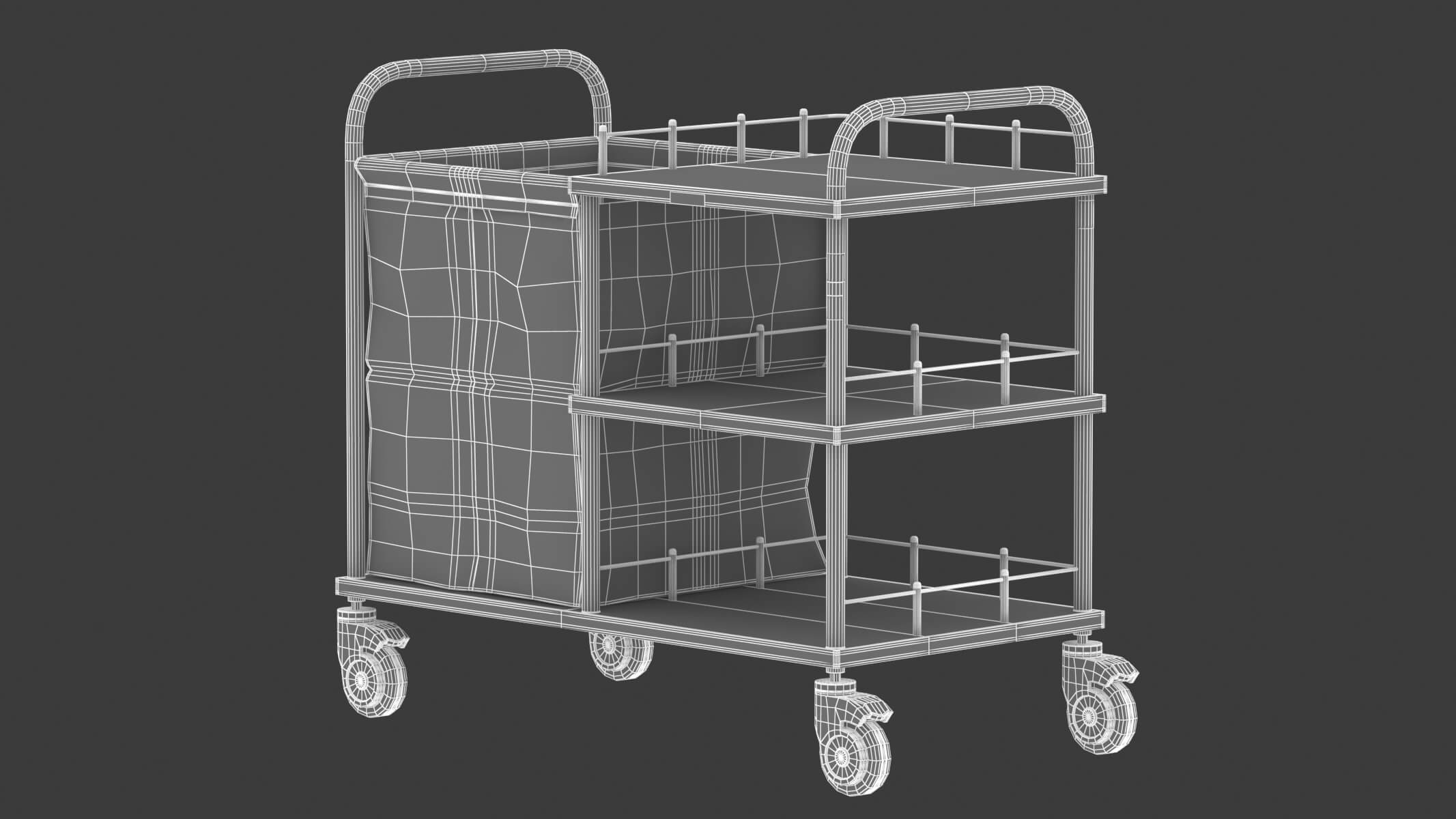 Medical Linen Trolley - 3D Model by frezzy