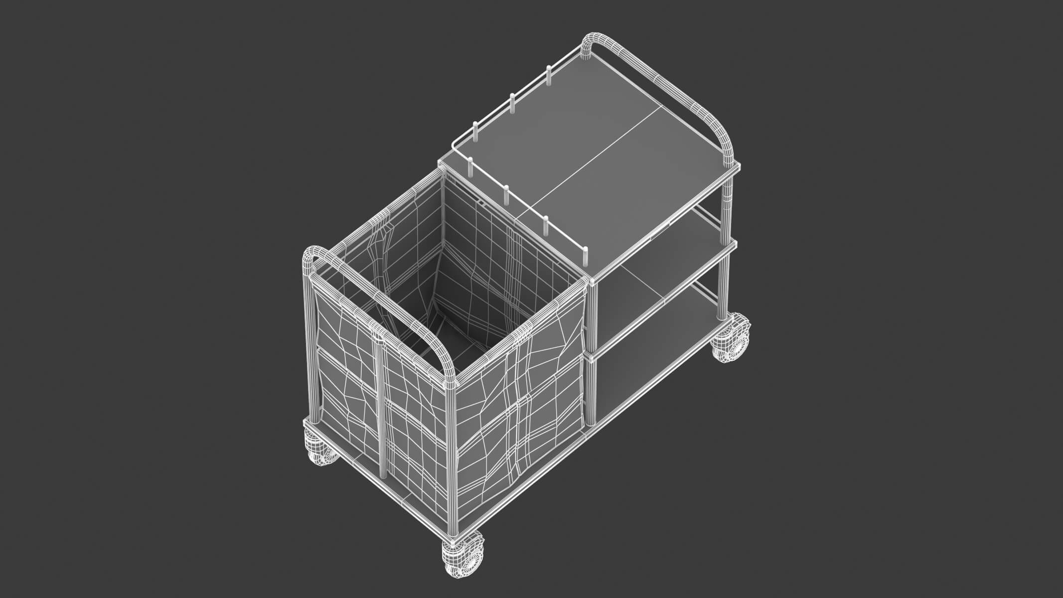 Medical Linen Trolley - 3D Model by frezzy