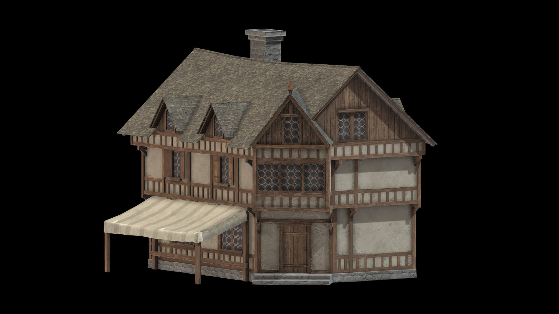 Medieval Building 01 Low Poly - 3D Model by frezzy