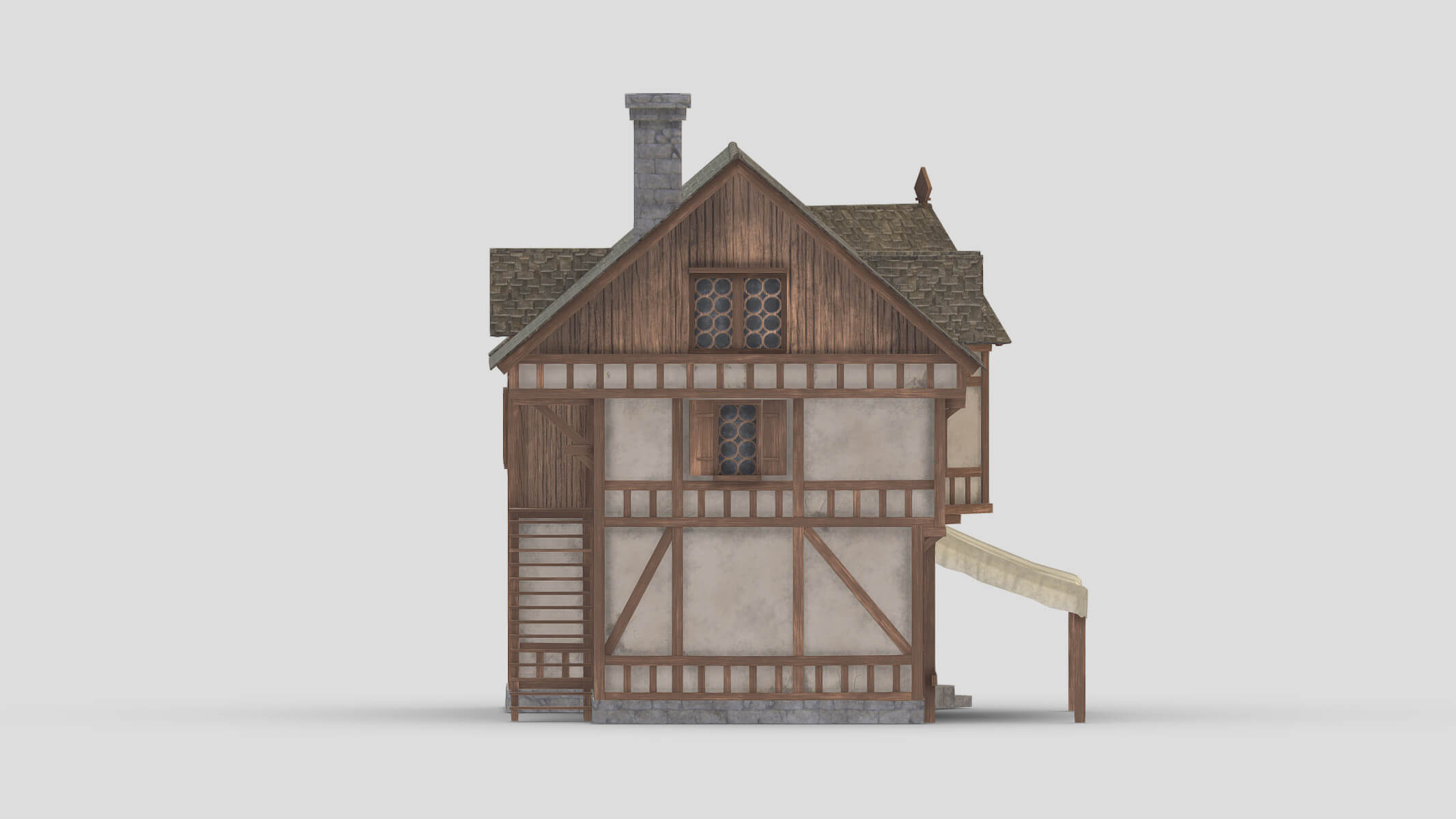 Medieval Building 01 Low Poly - 3D Model by frezzy