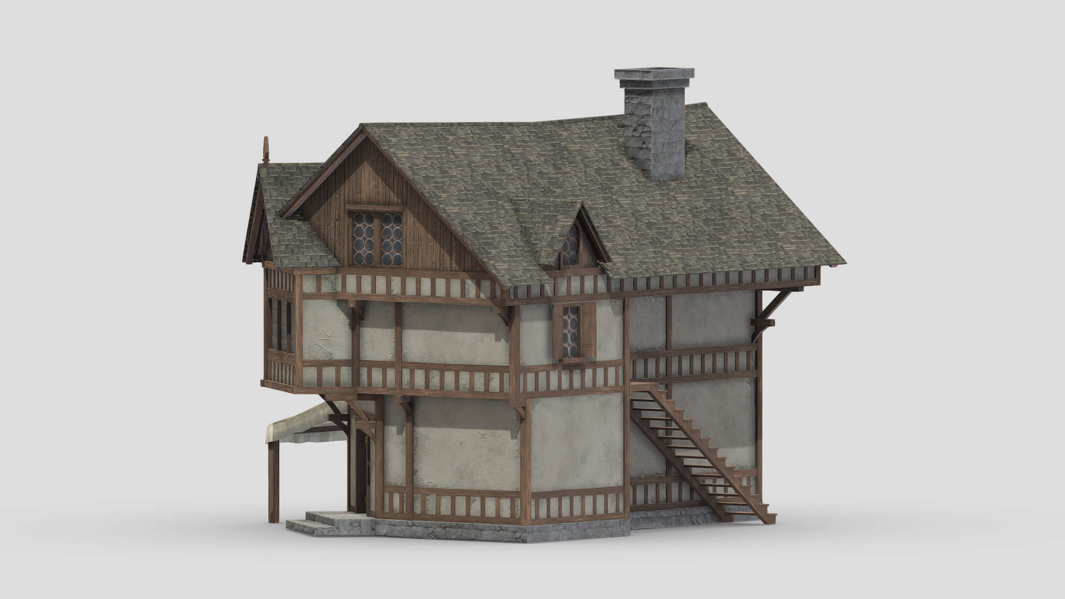 Medieval Building 01 Low Poly - 3D Model by frezzy