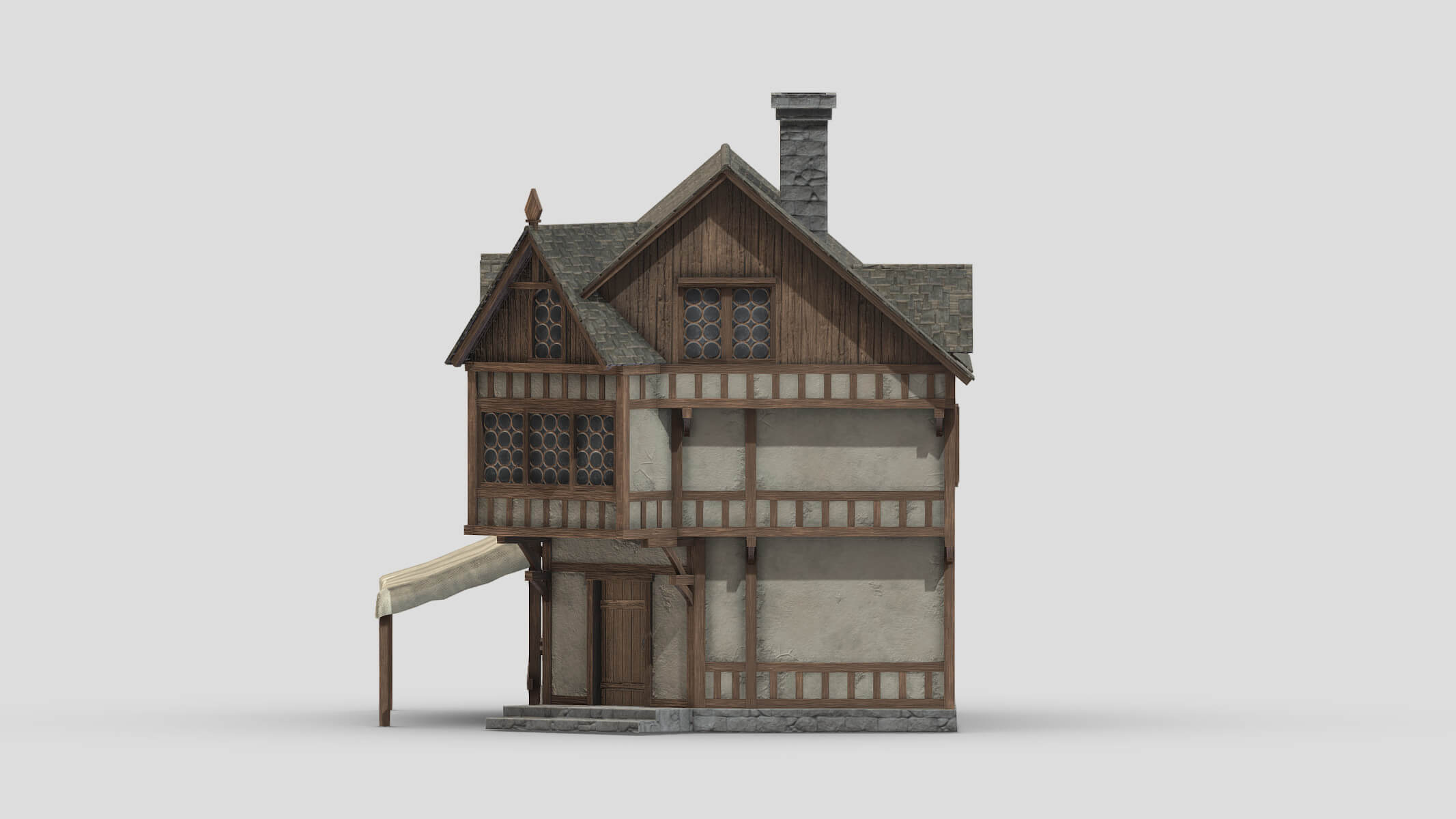 Medieval Building 01 Low Poly - 3D Model by frezzy