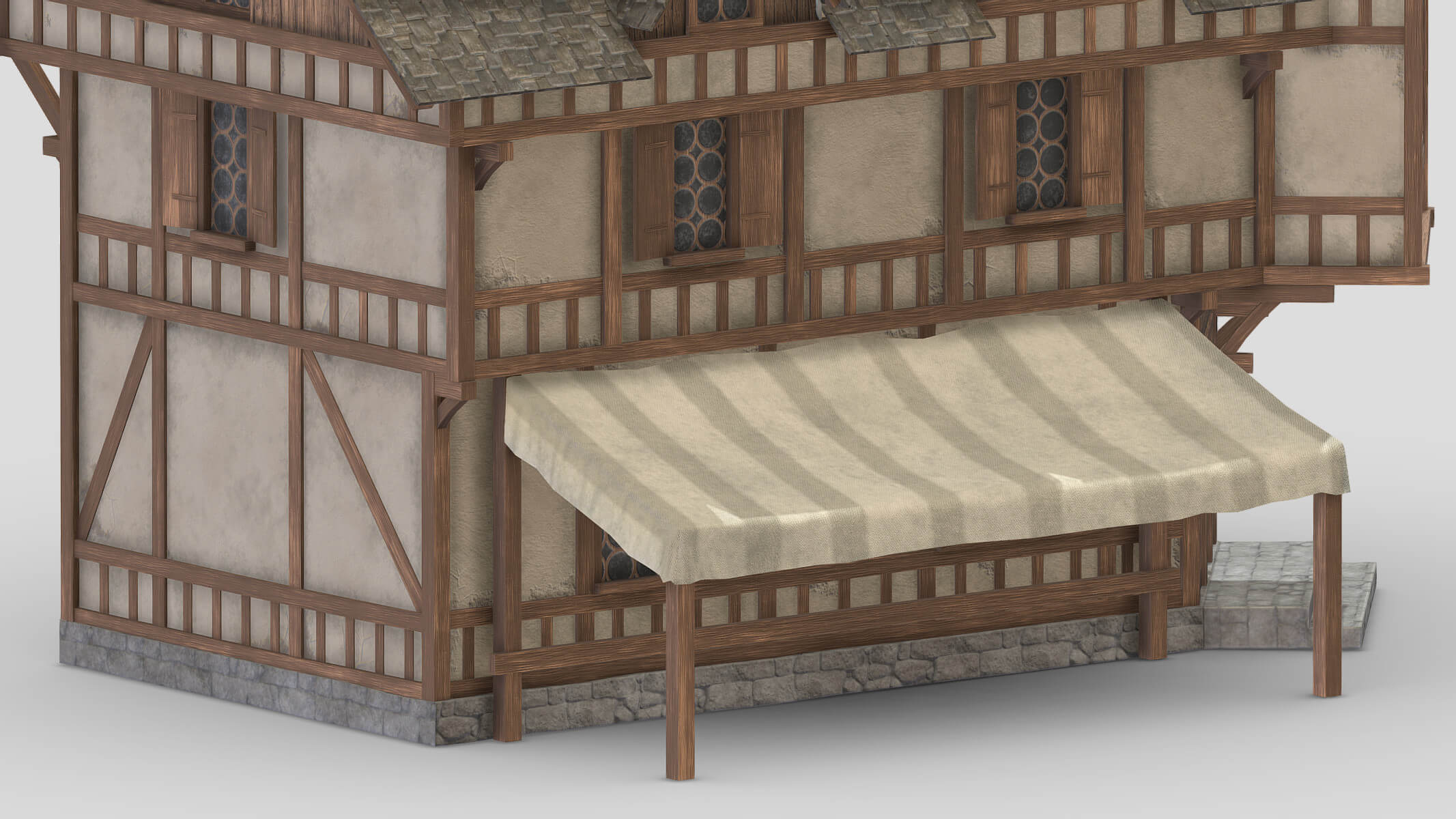 Medieval Building 01 Low Poly - 3D Model by frezzy