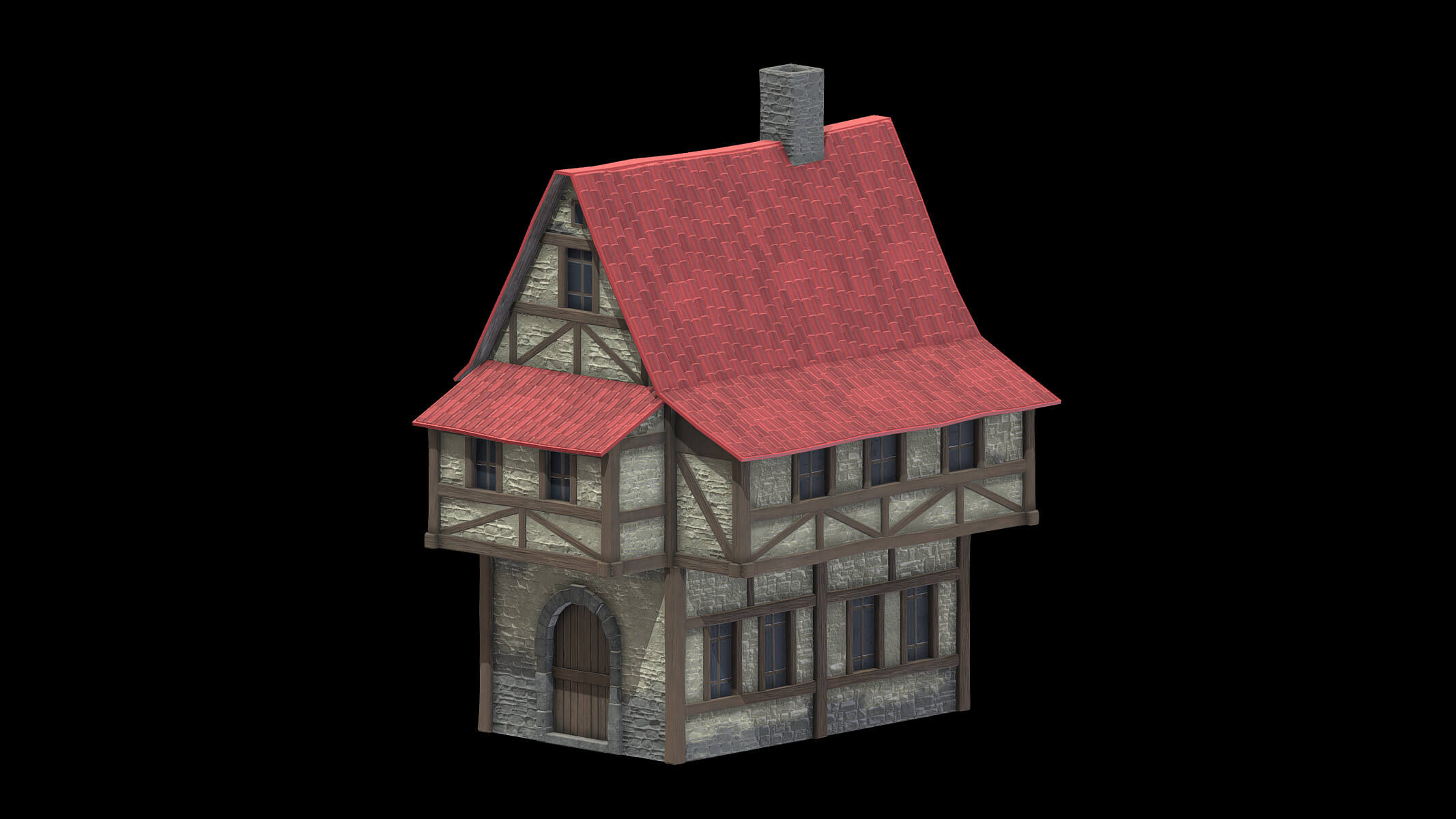 Medieval Building 02 Low Poly - 3D Model by frezzy