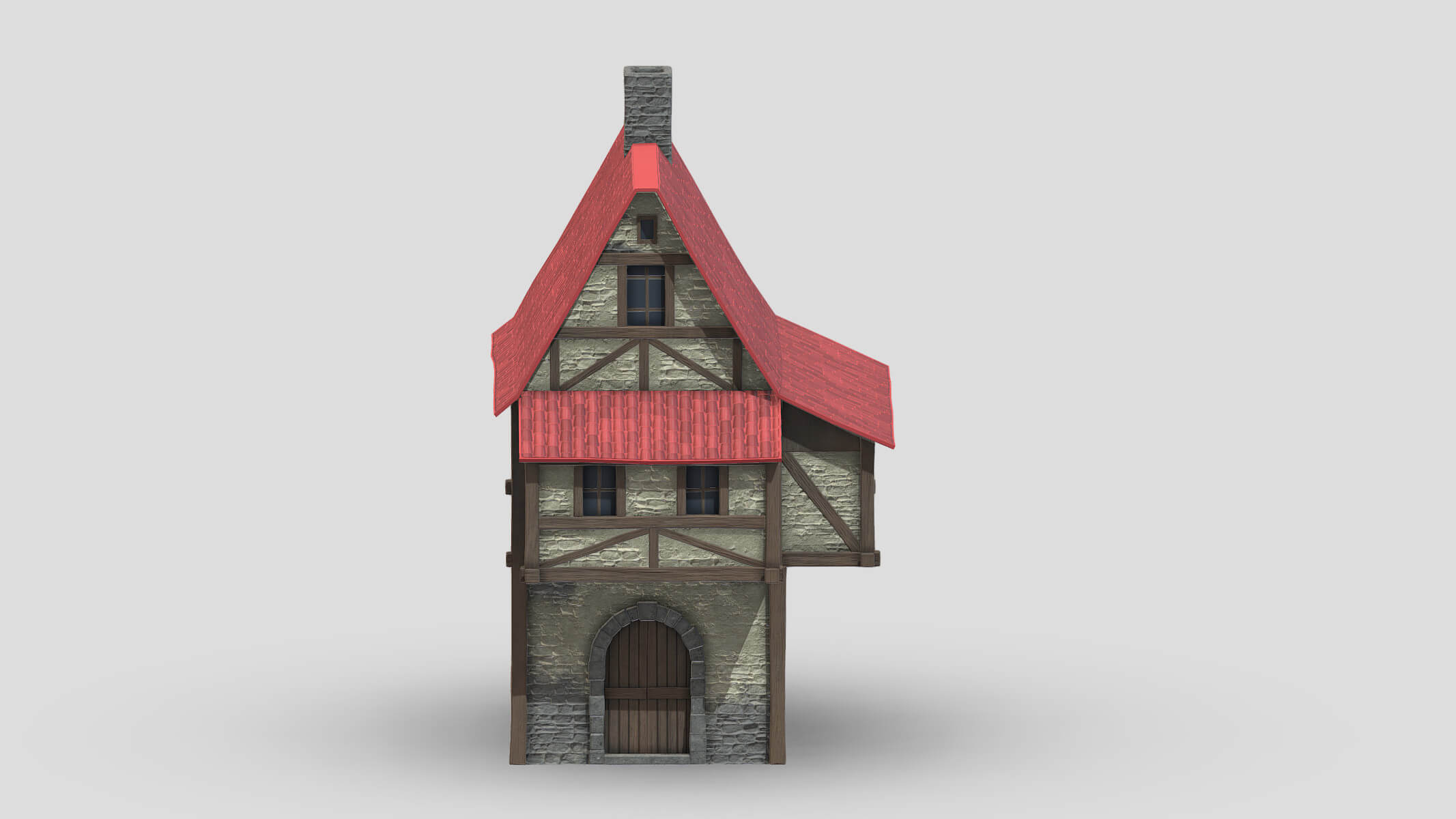 Medieval Building 02 Low Poly - 3D Model by frezzy