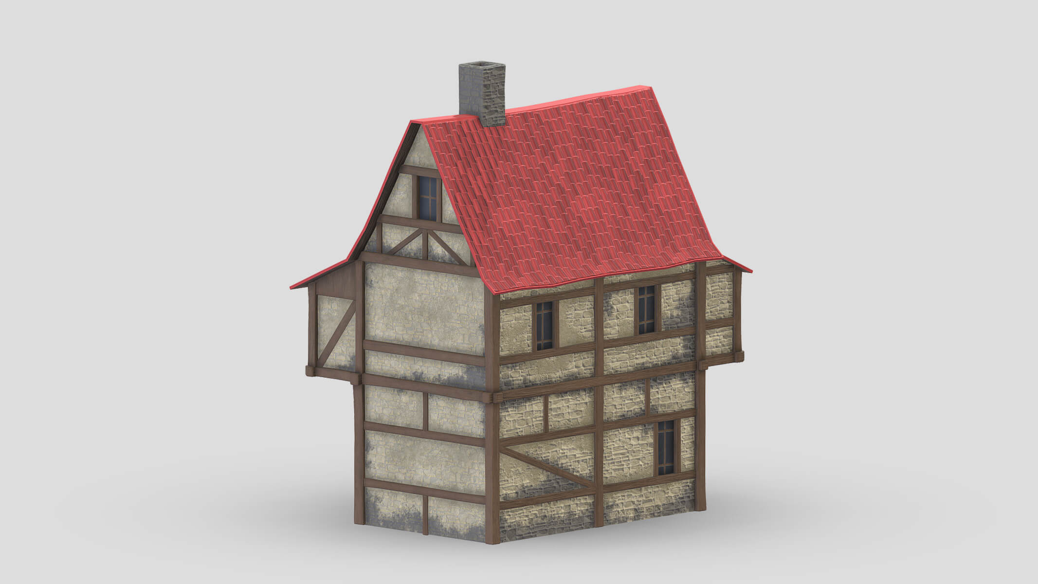 Medieval Building 02 Low Poly - 3D Model by frezzy