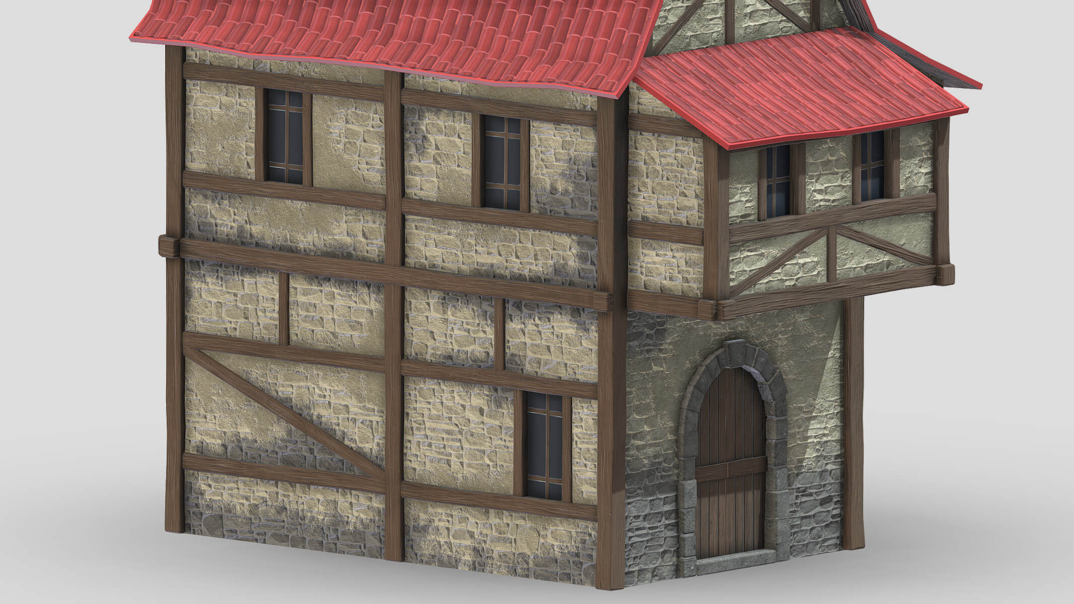Medieval Building 02 Low Poly - 3D Model by frezzy
