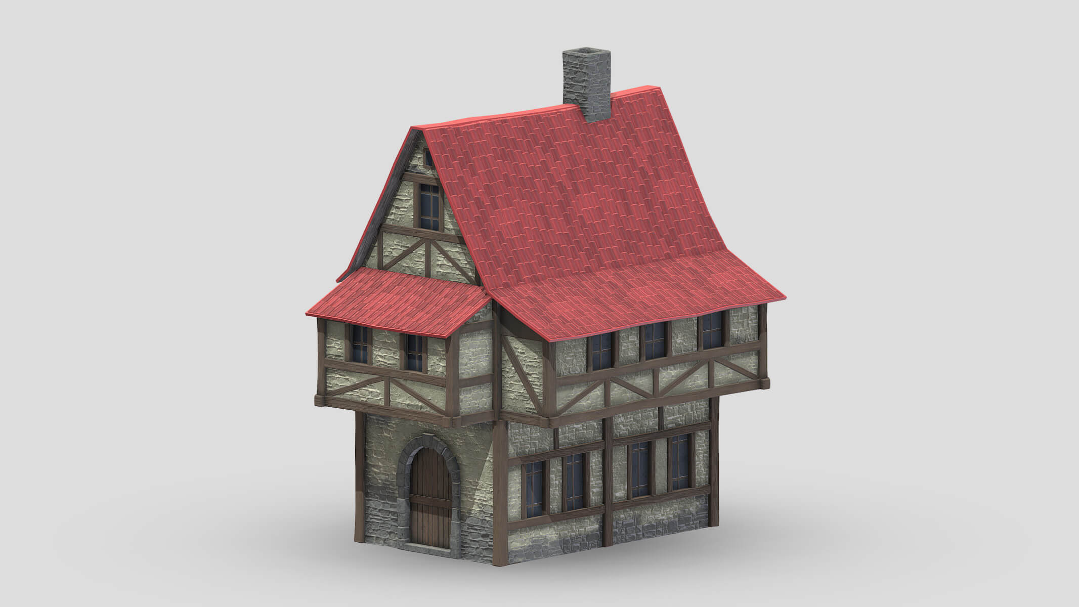 Medieval Building 02 Low Poly - 3D Model by frezzy