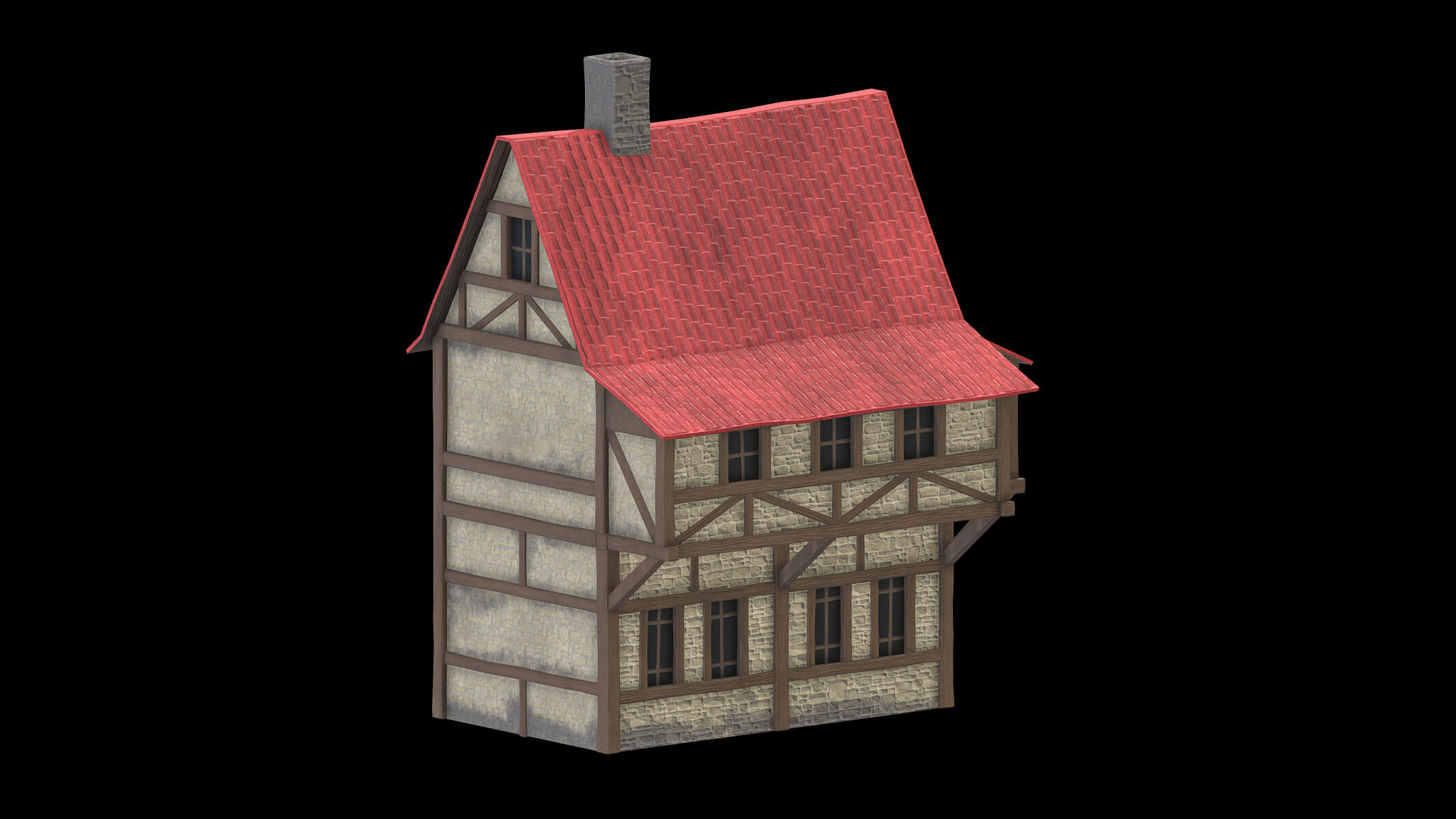 Medieval Building 05 Low Poly - 3D Model by frezzy