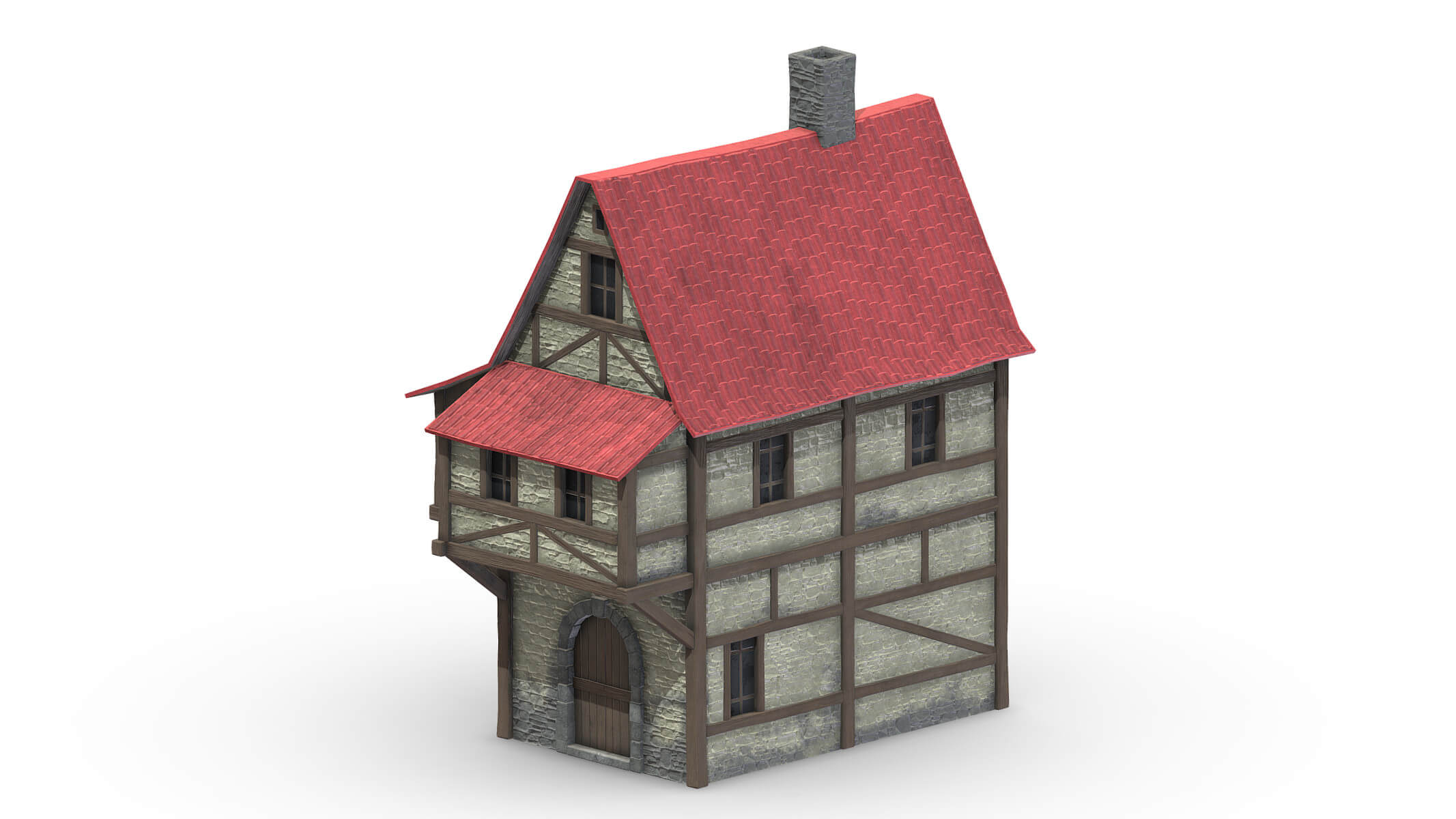 Medieval Building 05 Low Poly - 3D Model by frezzy