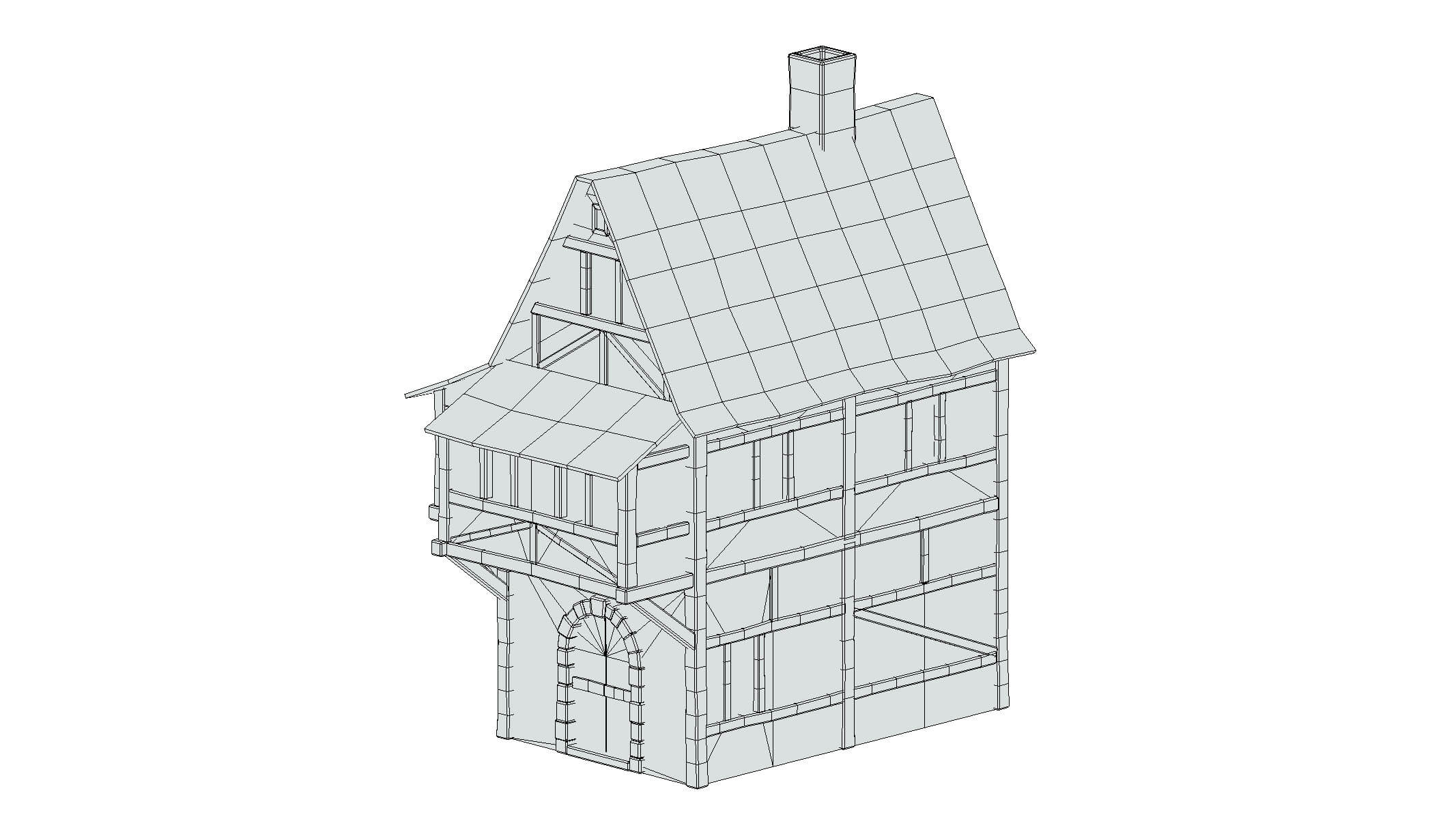 Medieval Building 05 Low Poly - 3D Model by frezzy
