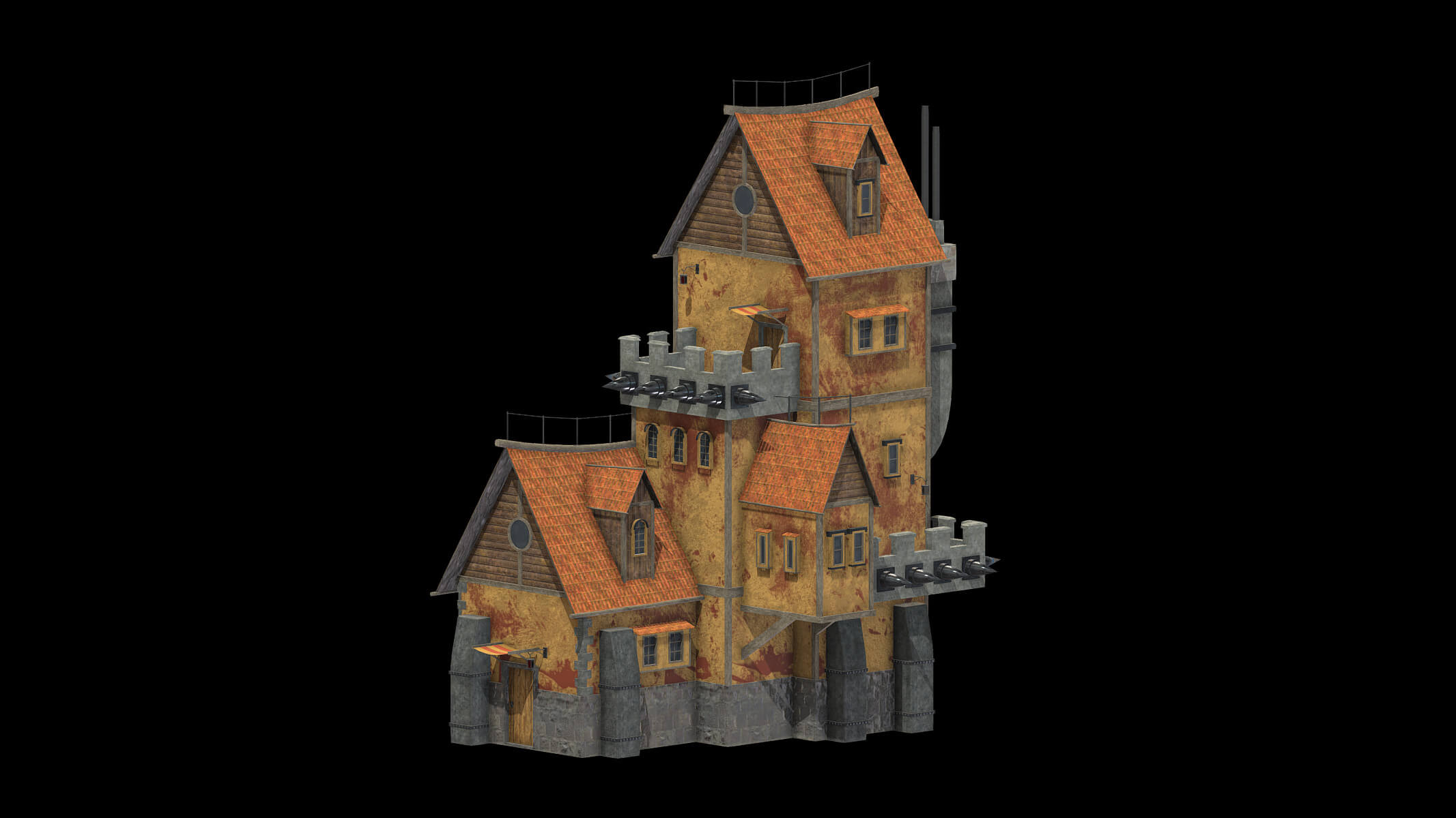 Medieval Building 06 Low Poly - 3D Model by frezzy